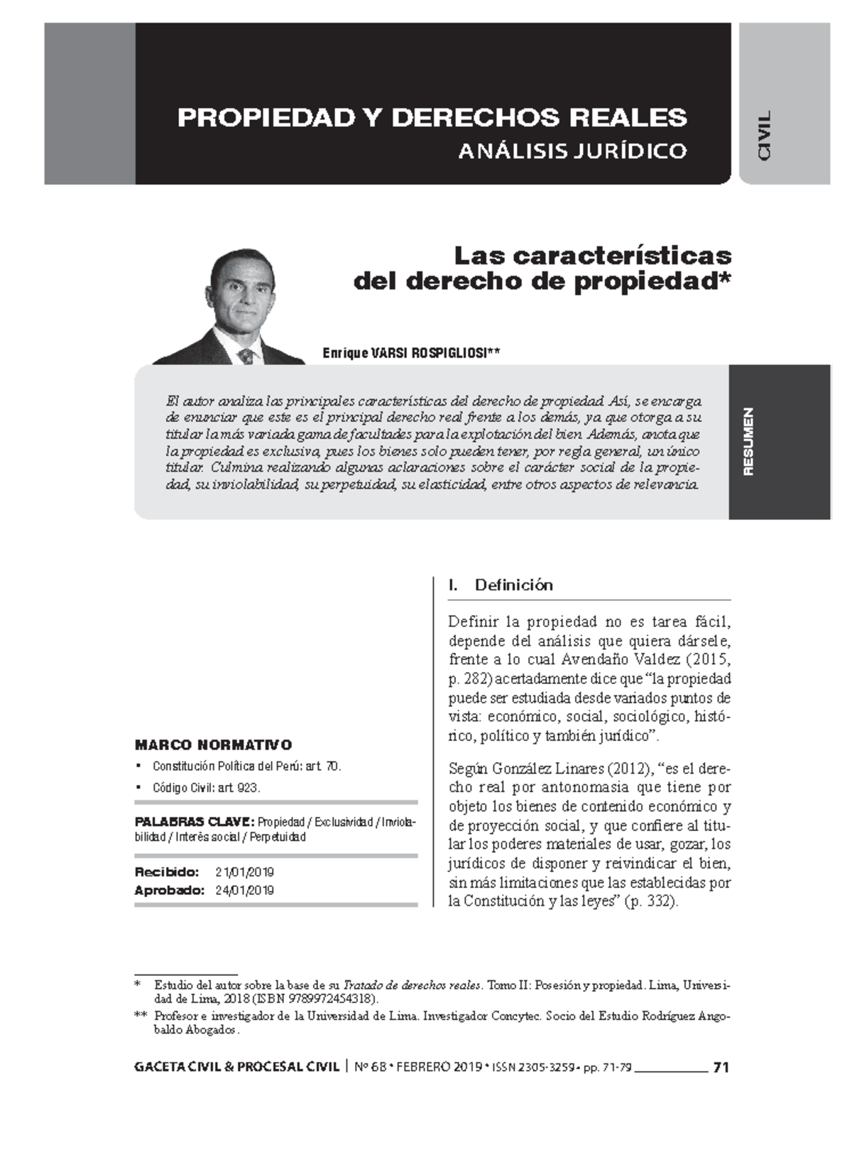 Varsi derecho propiedad - CIVIL | PROPIEDAD Y DERECHOS REALES GACETA ...