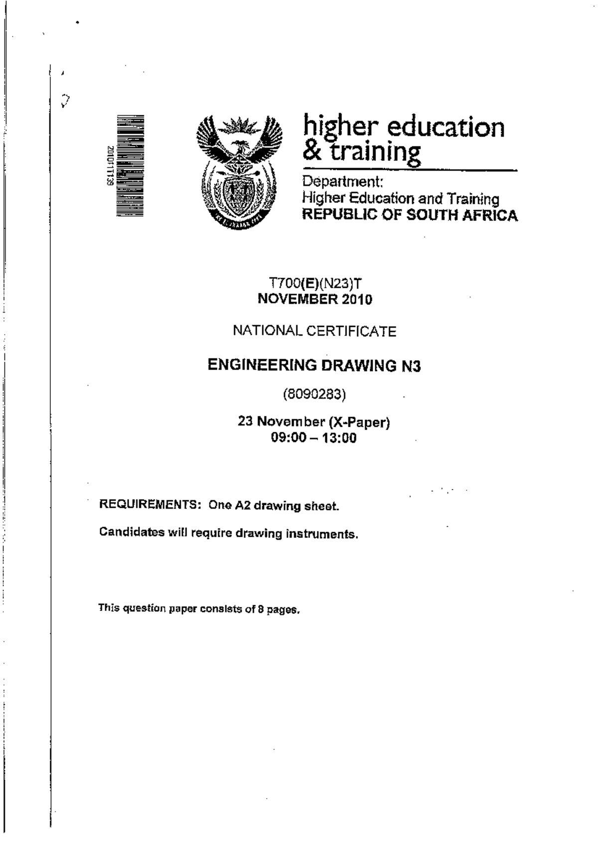 Engineering Drawing N3 November 2010 2024-06-23 14 28 55 - I higher ...