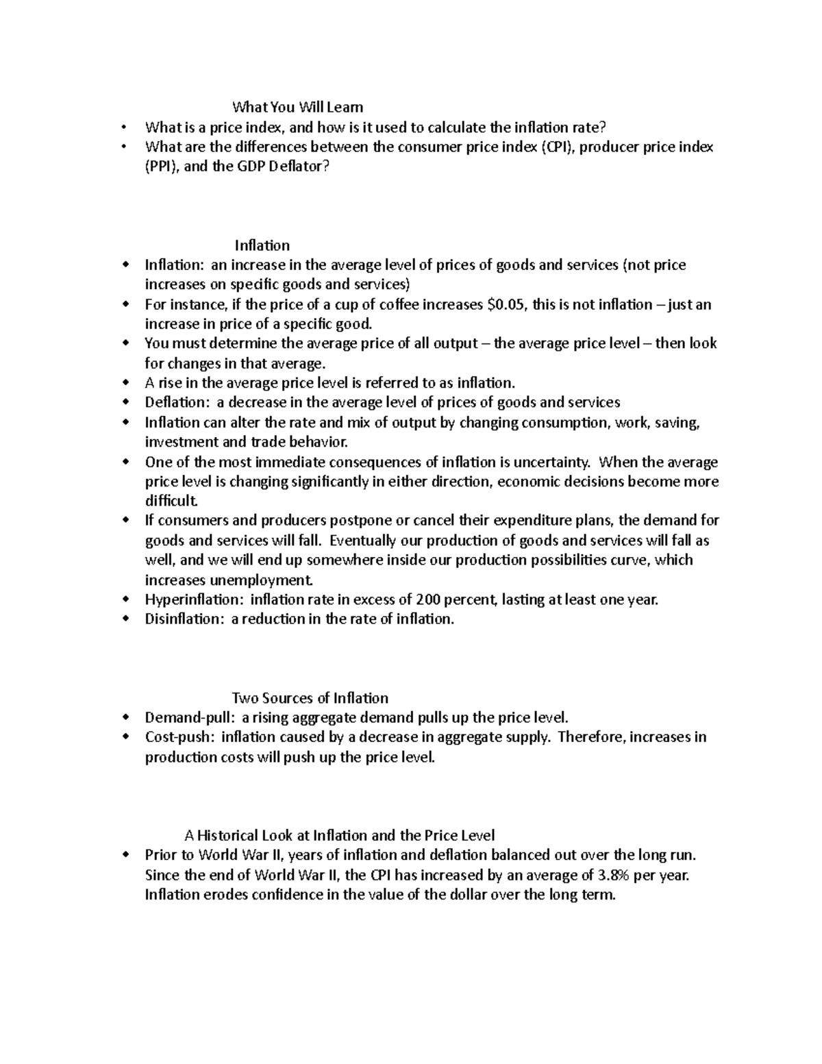 ECON 101 Inflation and CPI Presentation - What You Will Learn What is a ...