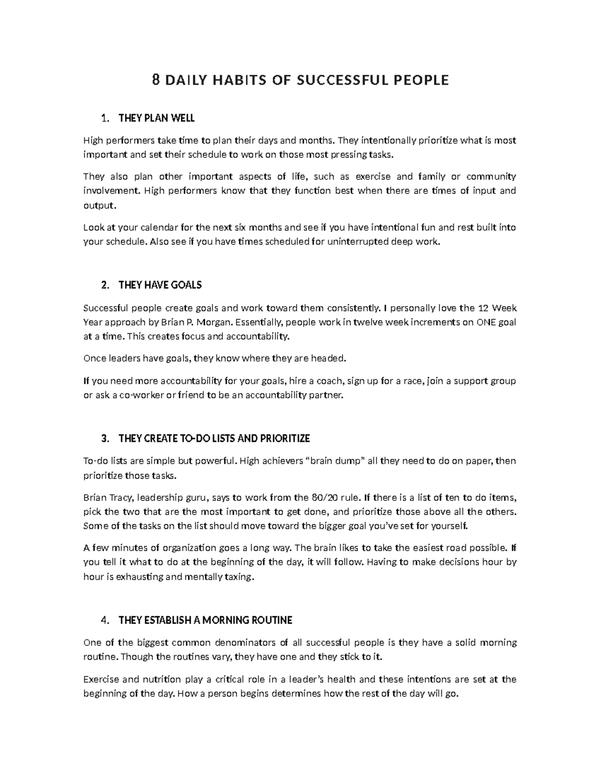 8 Daily Habits OF Successful People - 8 DAILY HABITS OF SUCCESSFUL ...