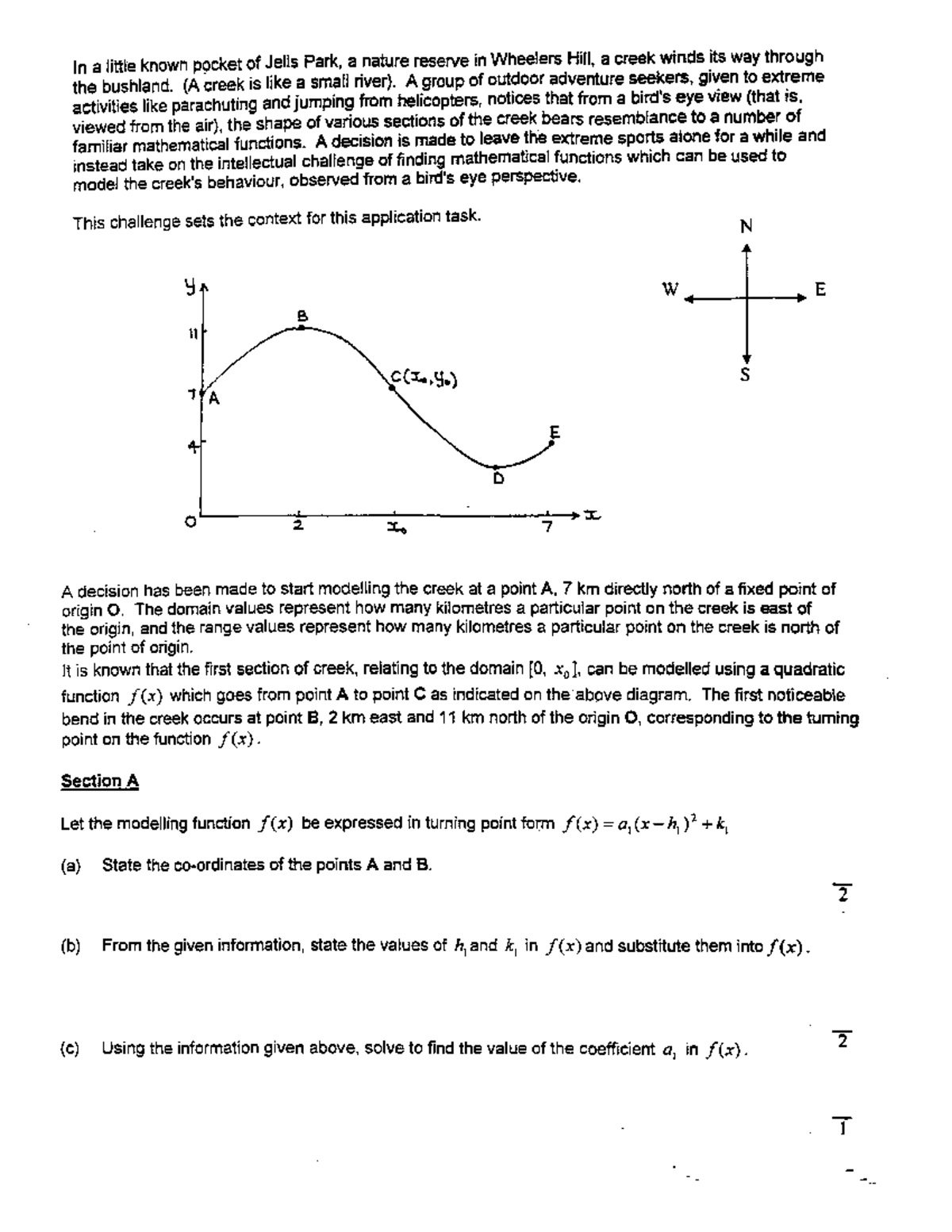 SAC 1 math methods - In a little known pocket of Jells Park, a nature ...