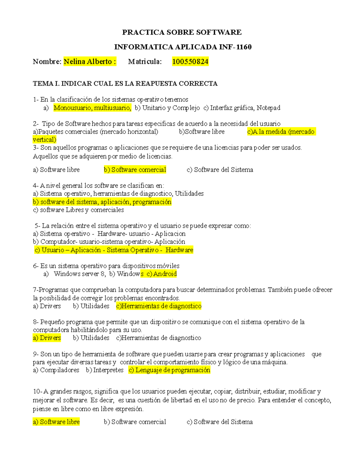 Practica Software Computacional - PRACTICA SOBRE SOFTWARE INFORMATICA ...