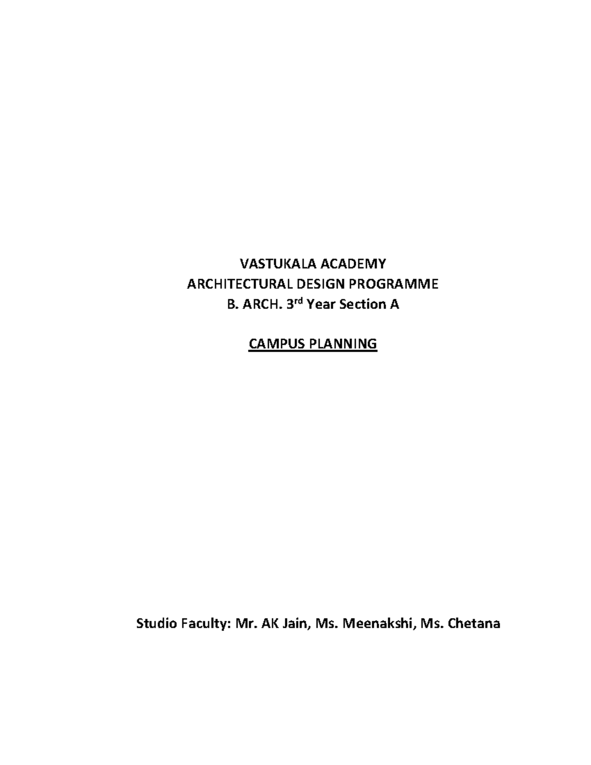 Design Problem section 3A 02 - VASTUKALA ACADEMY ARCHITECTURAL DESIGN ...