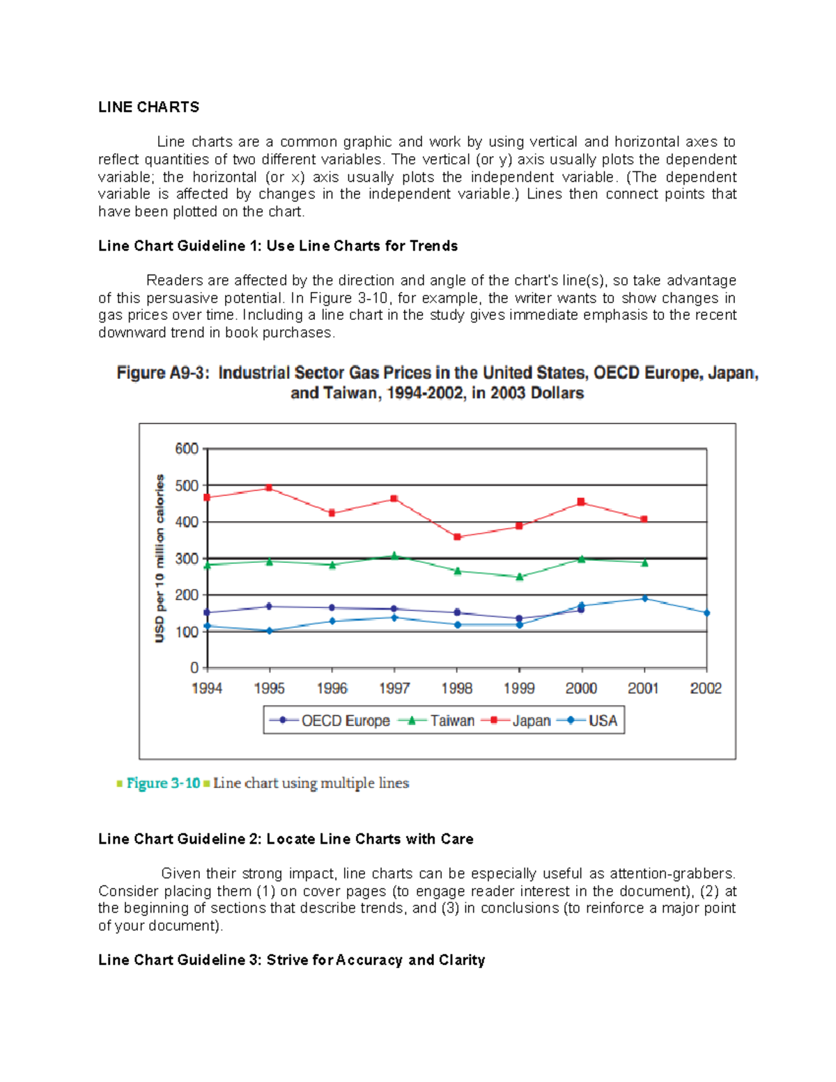 Line Charts in Research - LINE CHARTS Line charts are a common graphic ...