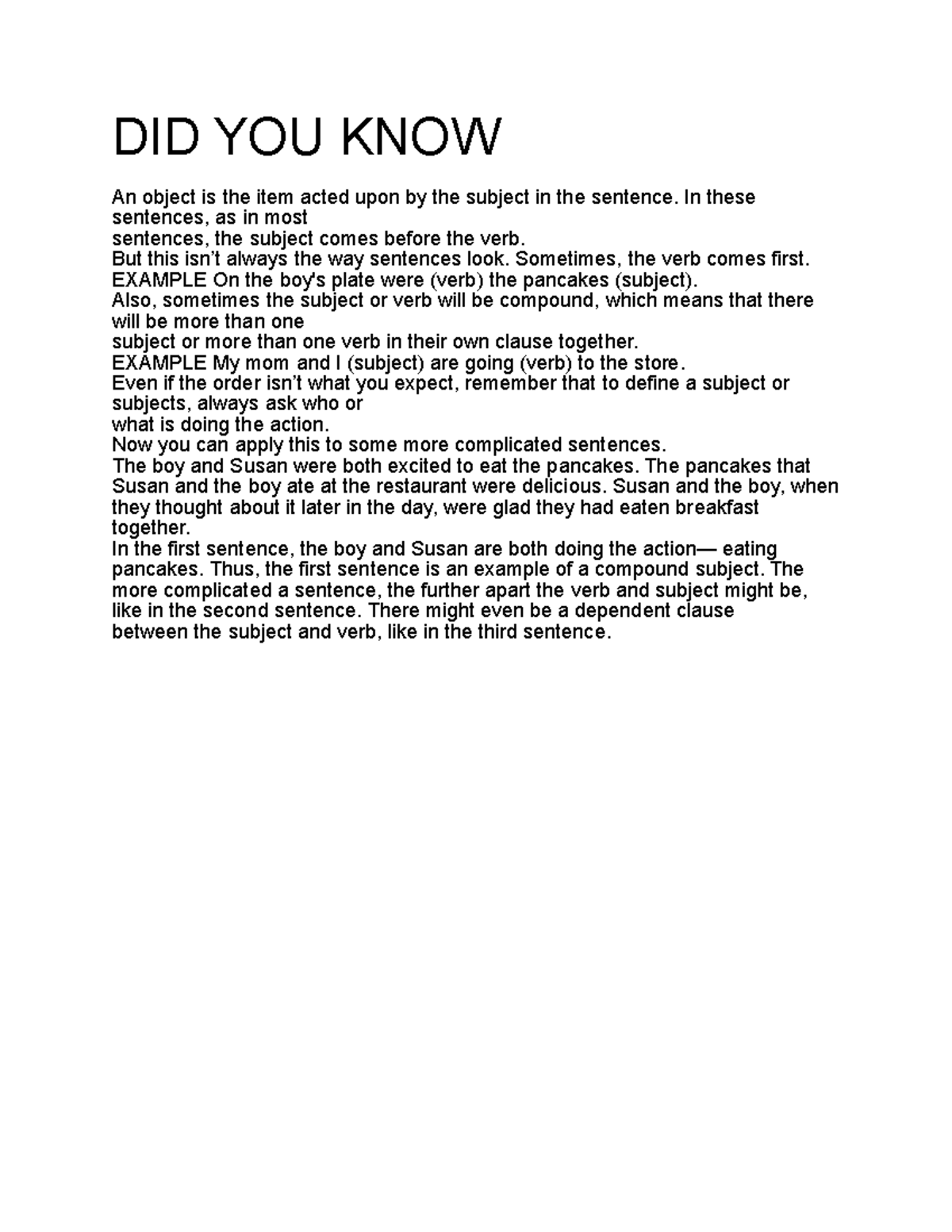 DID YOU KNOW Composition I DID YOU KNOW An Object Is The Item Acted did-you-know-composition-i-did-you-know-an-object-is-the-item-acted