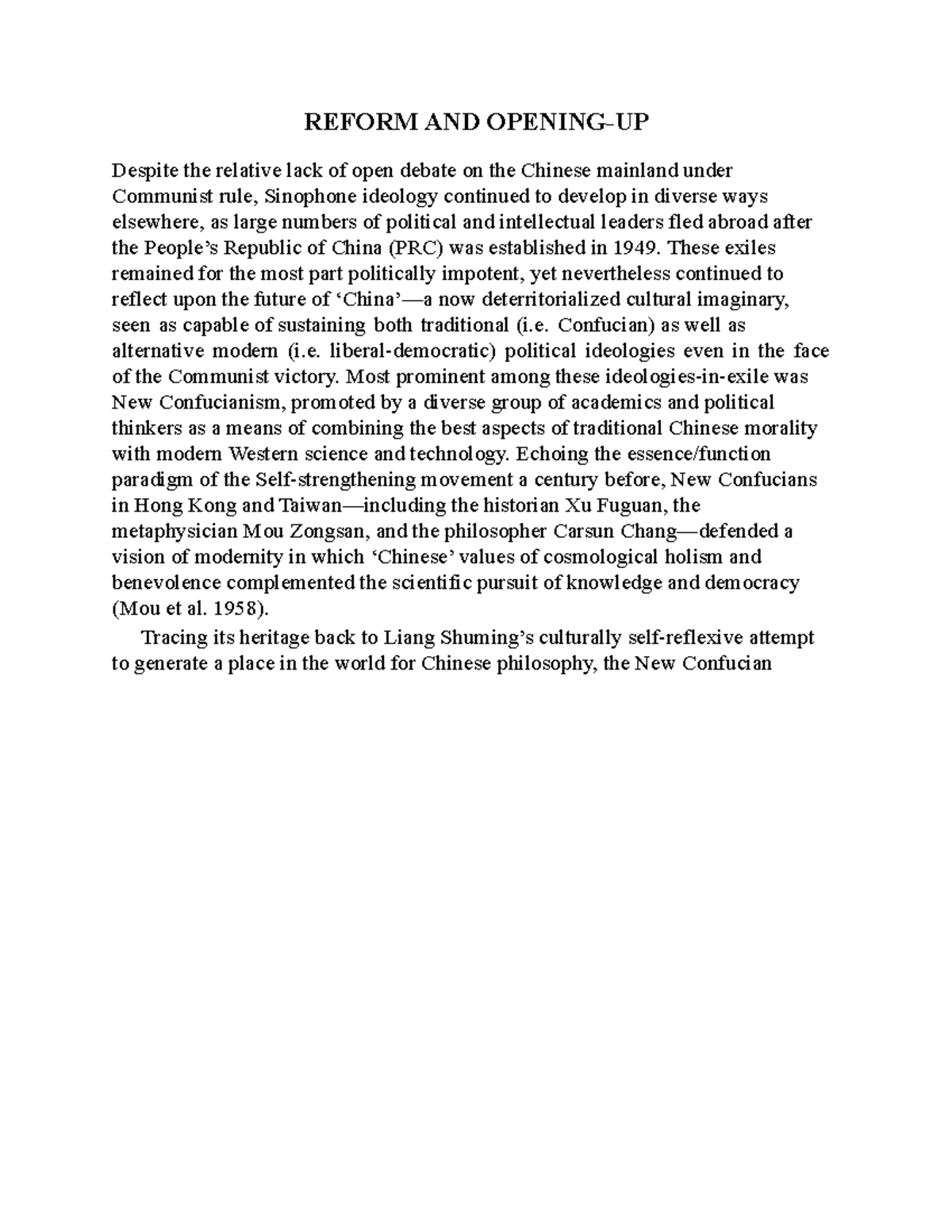 Reform AND Opening - REFORM AND OPENING-UP Despite the relative lack of ...