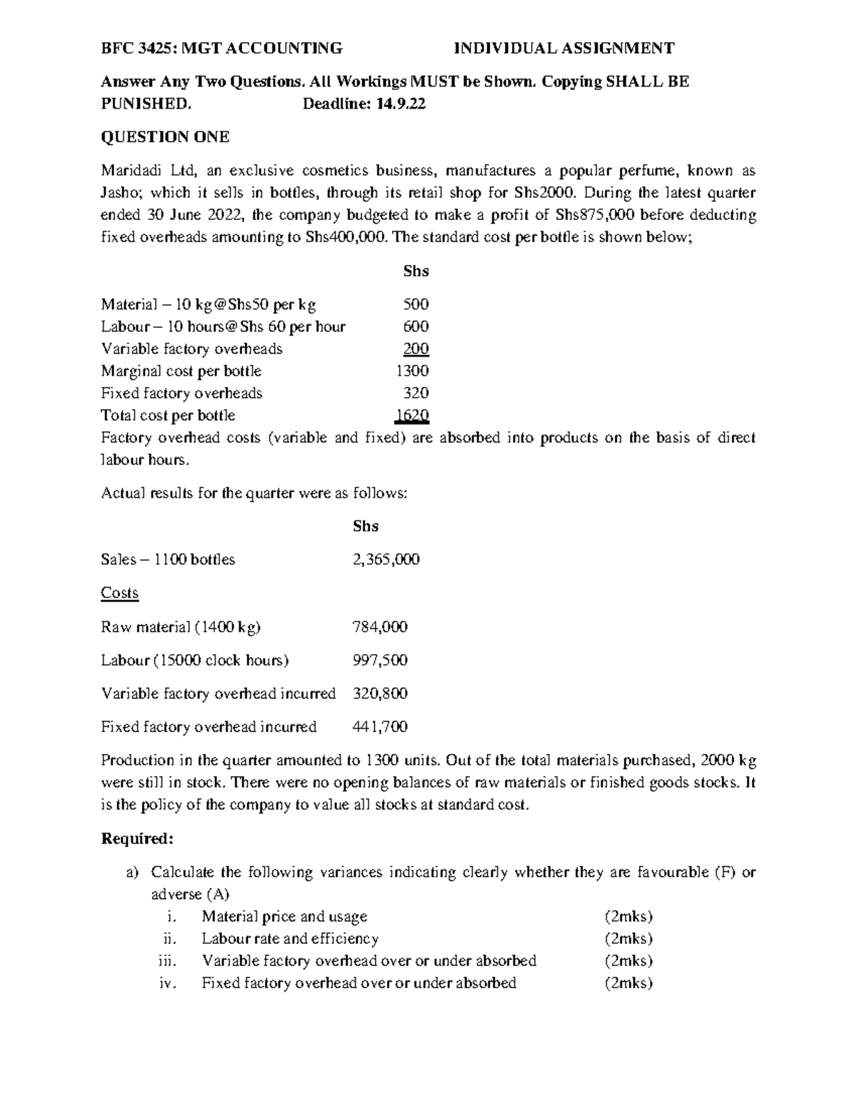 Bfc3425Assgt 2022 - Bachelor of commerce notes - BFC 3425: MGT ...