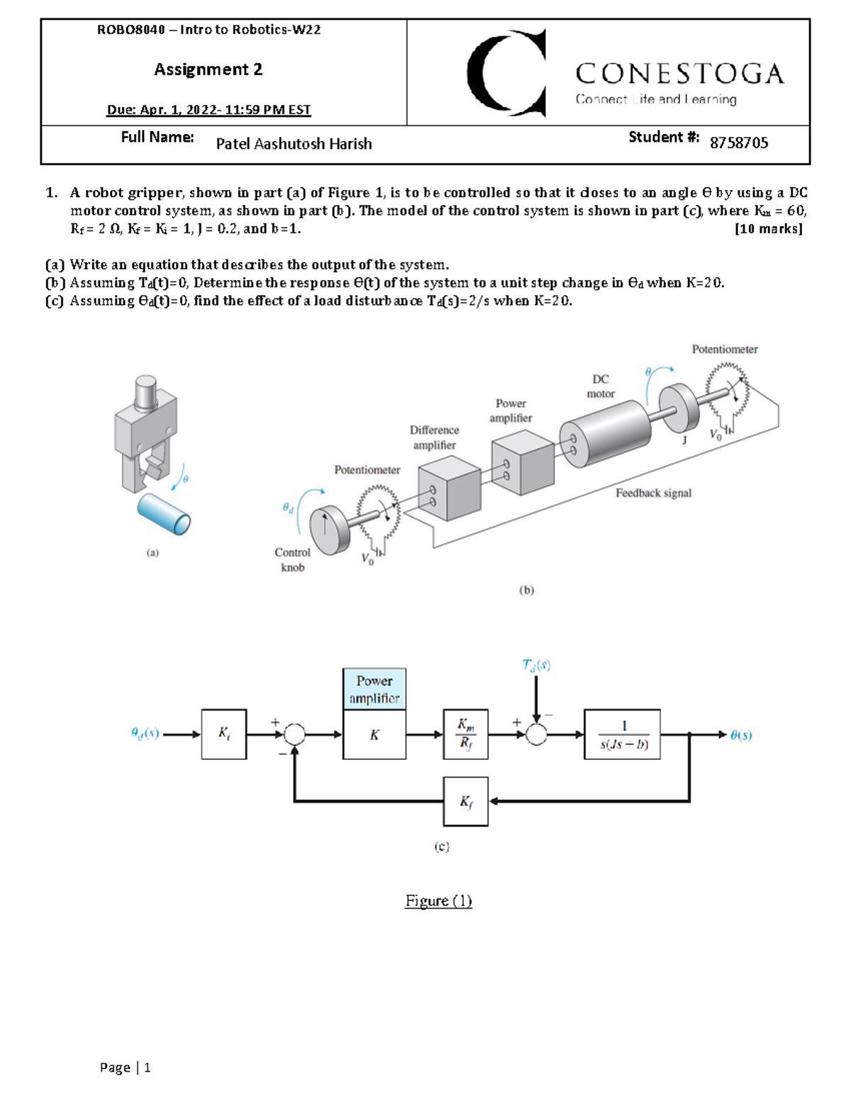ROBO8040-A2-8758705 - Page | 1 ROBO8040 – Intro to Robotics-W ...