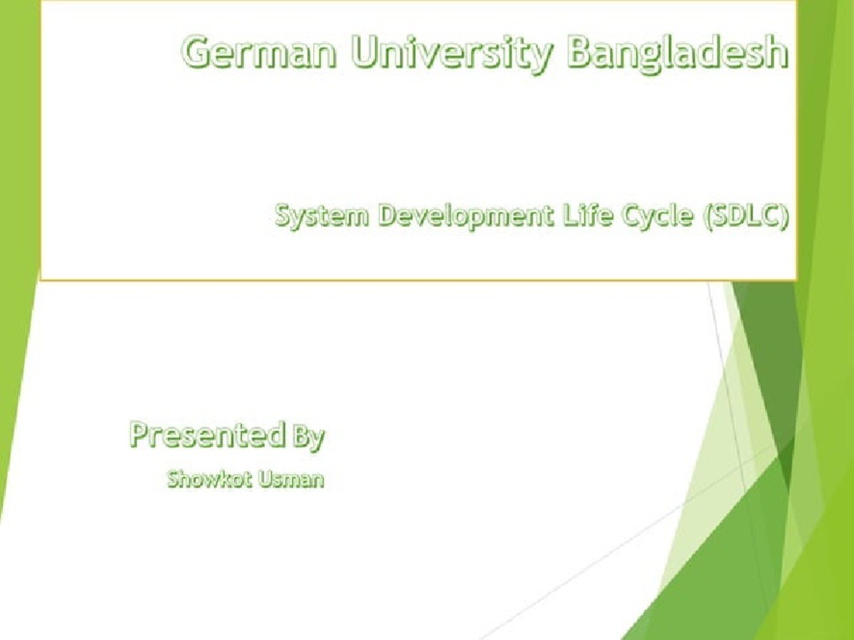 Showkot Usman system development life cycle sdlc 79038279 - German ...