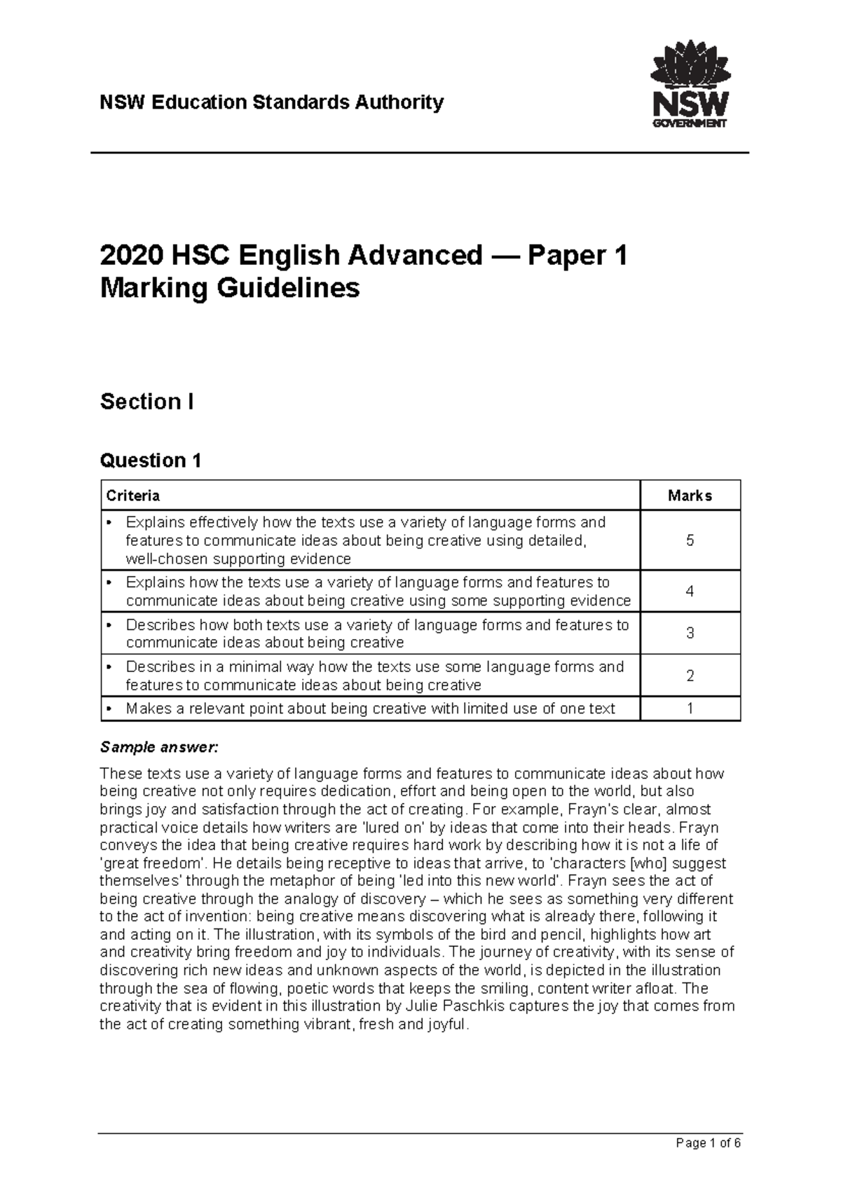 2020 hsc english advanced paper 1 mg - NSW Education Standards ...