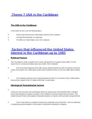 25418056 - CSEC History notes - CARIBBEAN HISTORY REVISION NOTES The ...