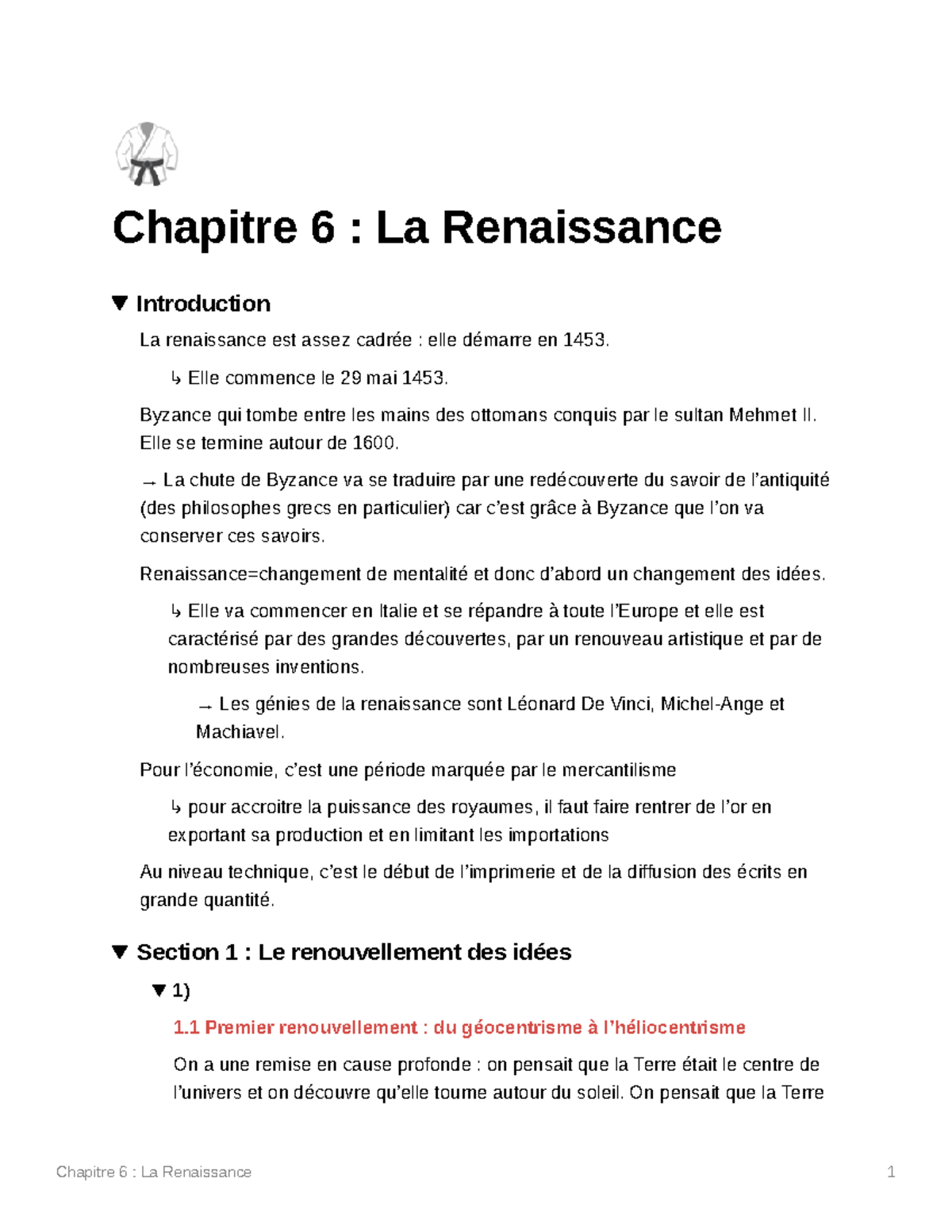 Chapitre 6 La Renaissance - y Chapitre 6 : La Renaissance Introduction ...