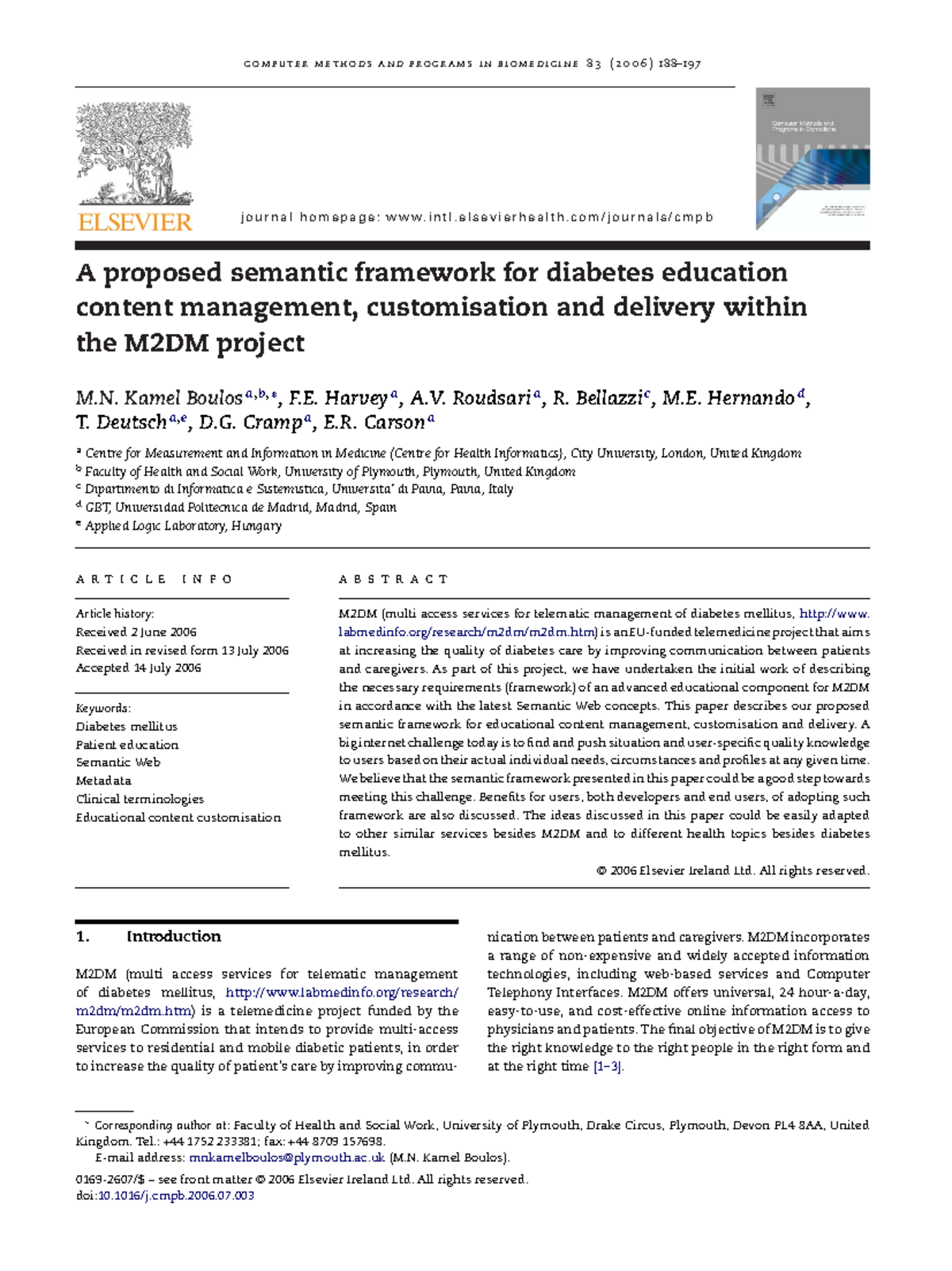 A Proposed Semantic Framework For Diabet J O U R N A L H O M E P A G E W W W I N T L E L S