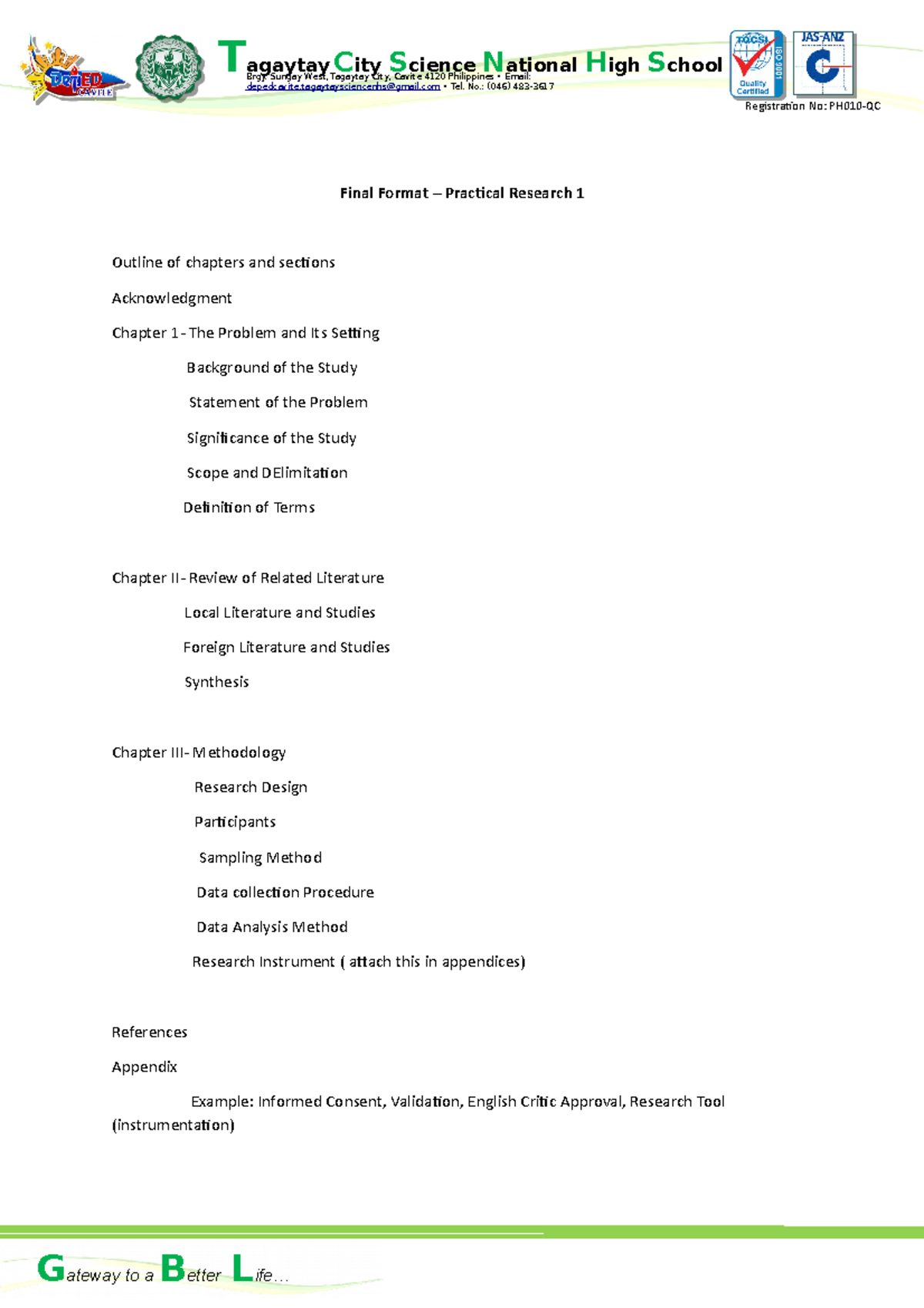 Final-outline - outline - Final Format – Practical Research 1 Outline ...
