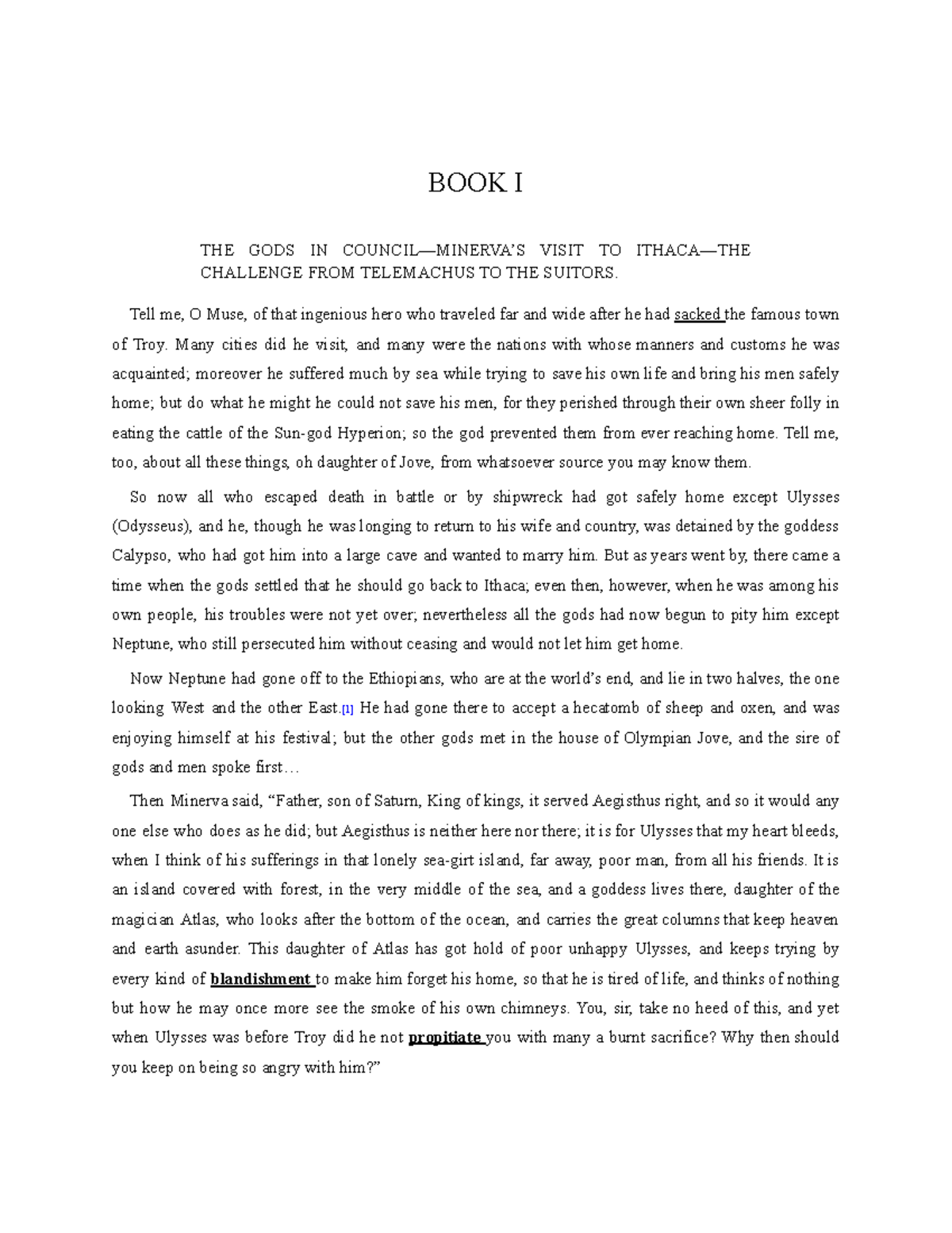 Book 1 of The Odyssey - idek bruh - BOOK I THE GODS IN COUNCIL—MINERVA ...