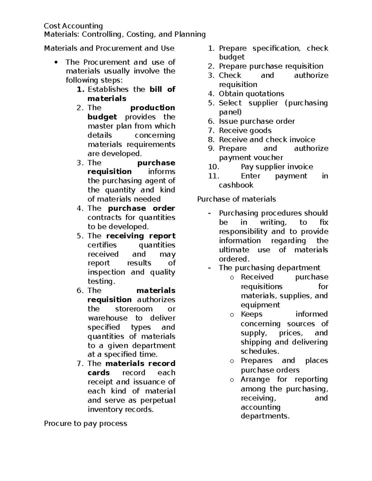 Cost Accounting - Cost Accounting Materials: Controlling, Costing, and ...