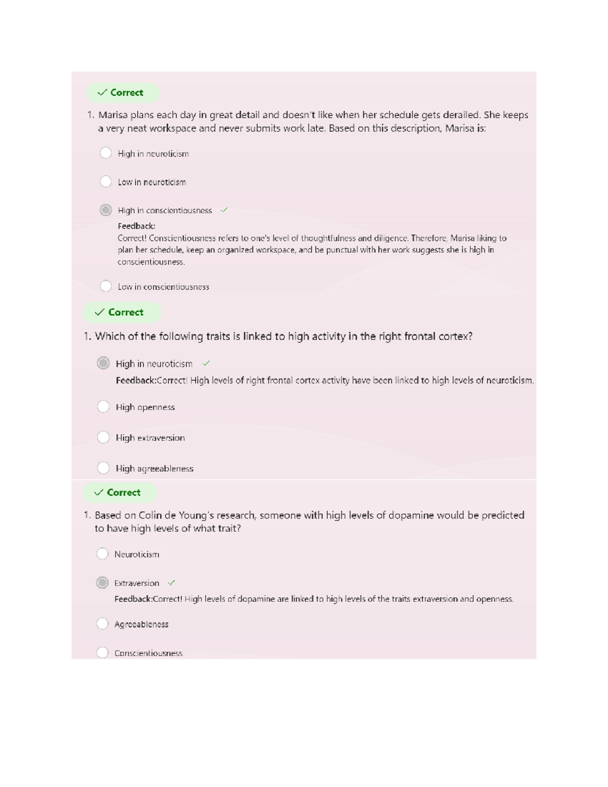 2-Personatlialty Module Quizzes - PSYCH 1XX3 - Studocu