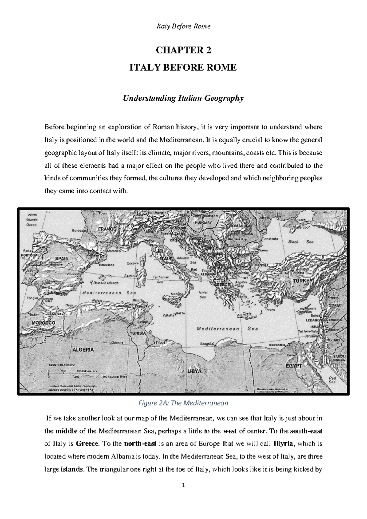 CCCV102 Chapter 2 Italy Before Rome - CHAPTER 2 ITALY BEFORE ROME ...
