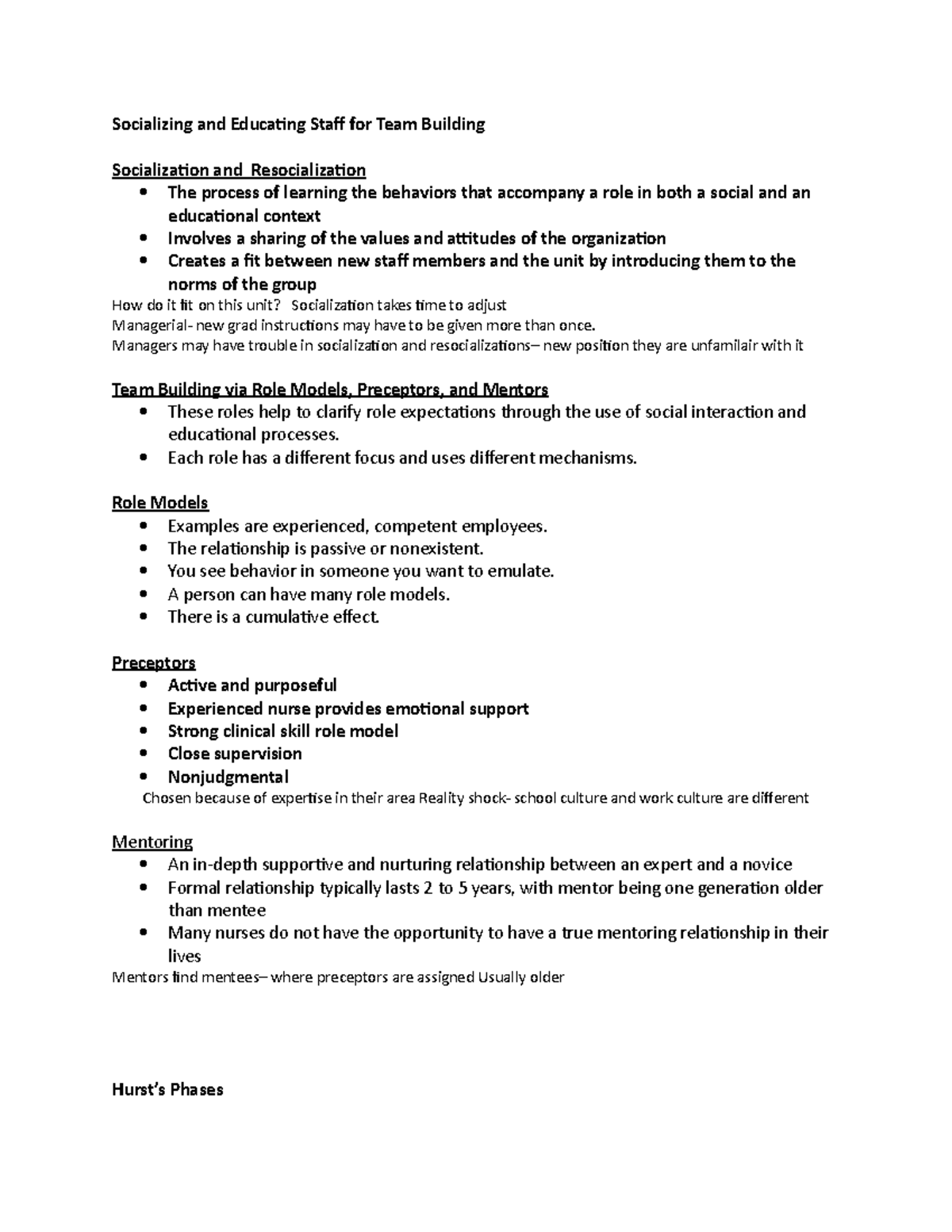 Socialization outline - Socializing and Educating Staff for Team ...