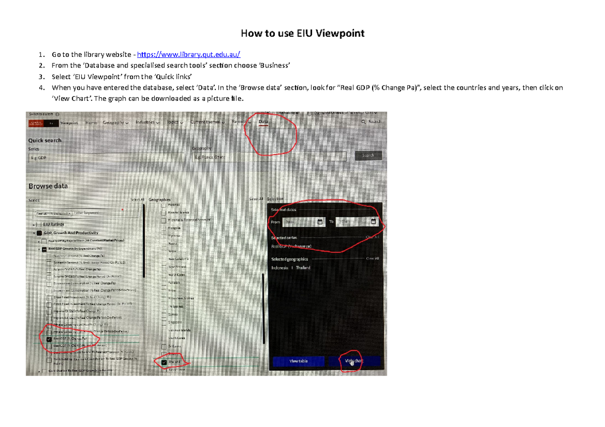 How to use EIU Viewpoint - qut.edu/ From the ‘Database and specialised ...