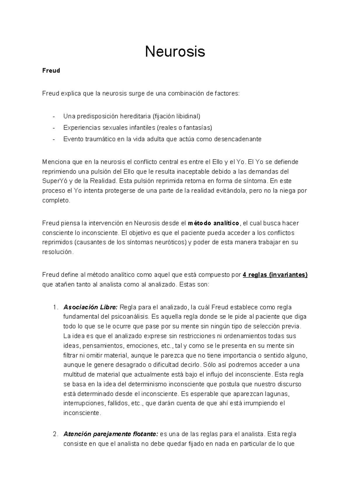 Resumen Adultos - Primer Parcial - Neurosis Freud Freud explica que la ...