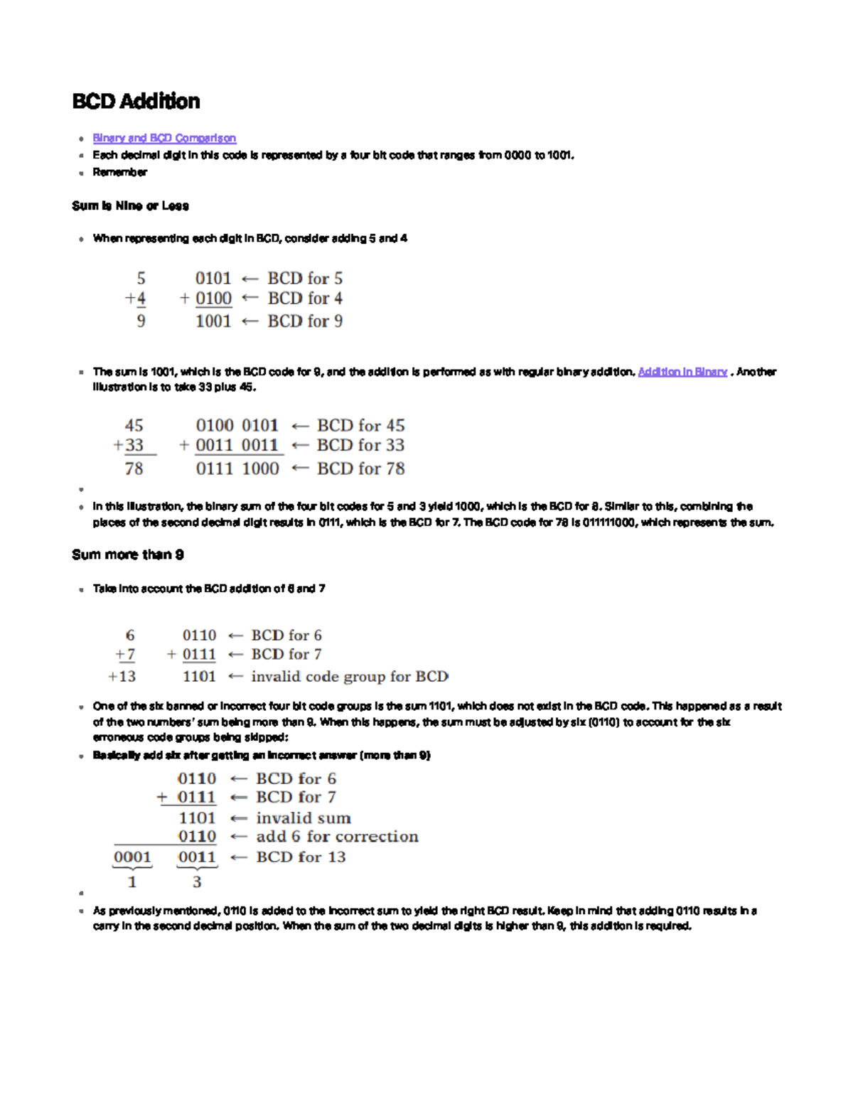 BCD Addition - Prof. F. Fischman - BCD Addition B i n a r y a n d B C D ...