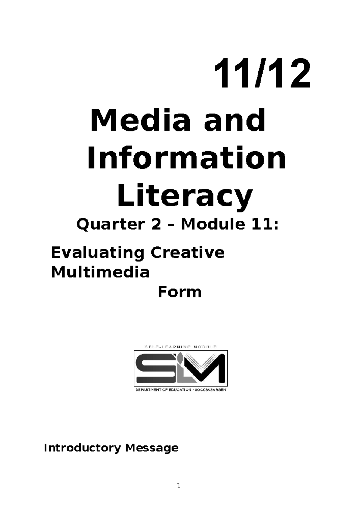 Evaluating Creative Multimedia Form - 11/ Media and Information ...