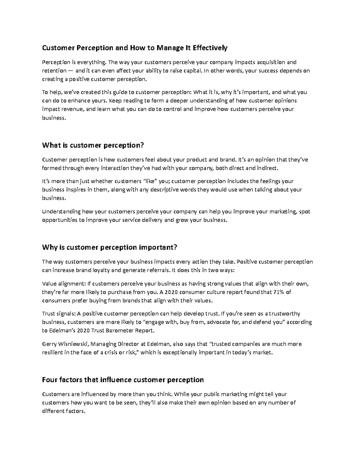 Customer Perception and How to Manage It Effectively 1 - Customer ...