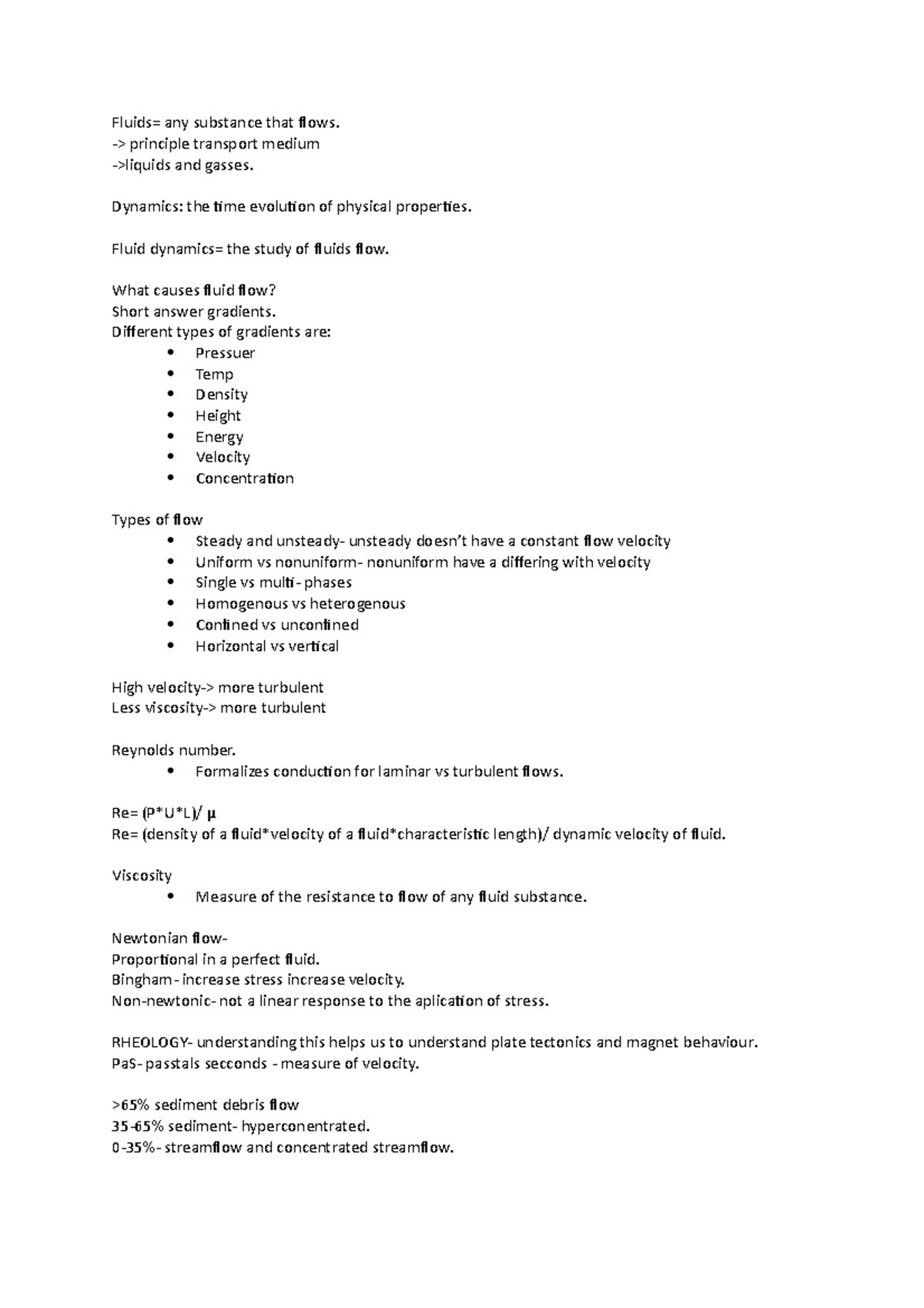 Fluid And Fluid Flow Lecture Notes 7 Fluids Any Substance That