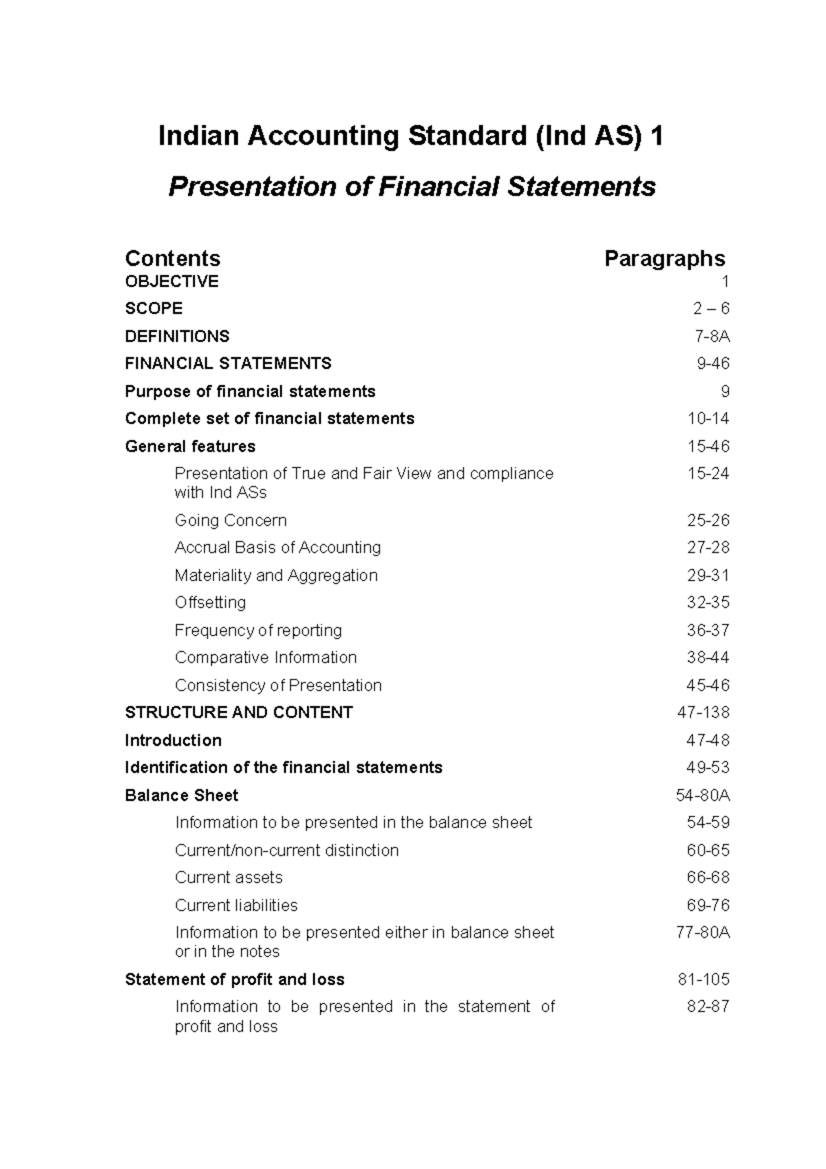Ind AS1 - Indian Accounting Standard (Ind AS) 1 Presentation of ...