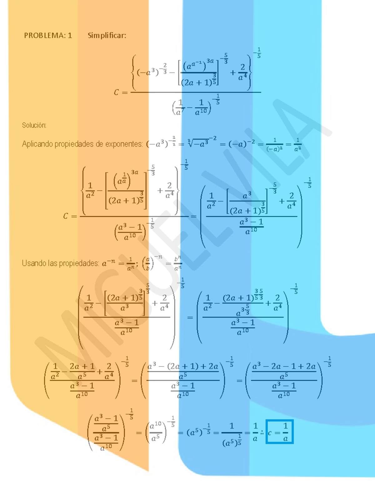 Practica 1MAT ING d 1 Watermark PROBLEMA 1 Simplificar 2 