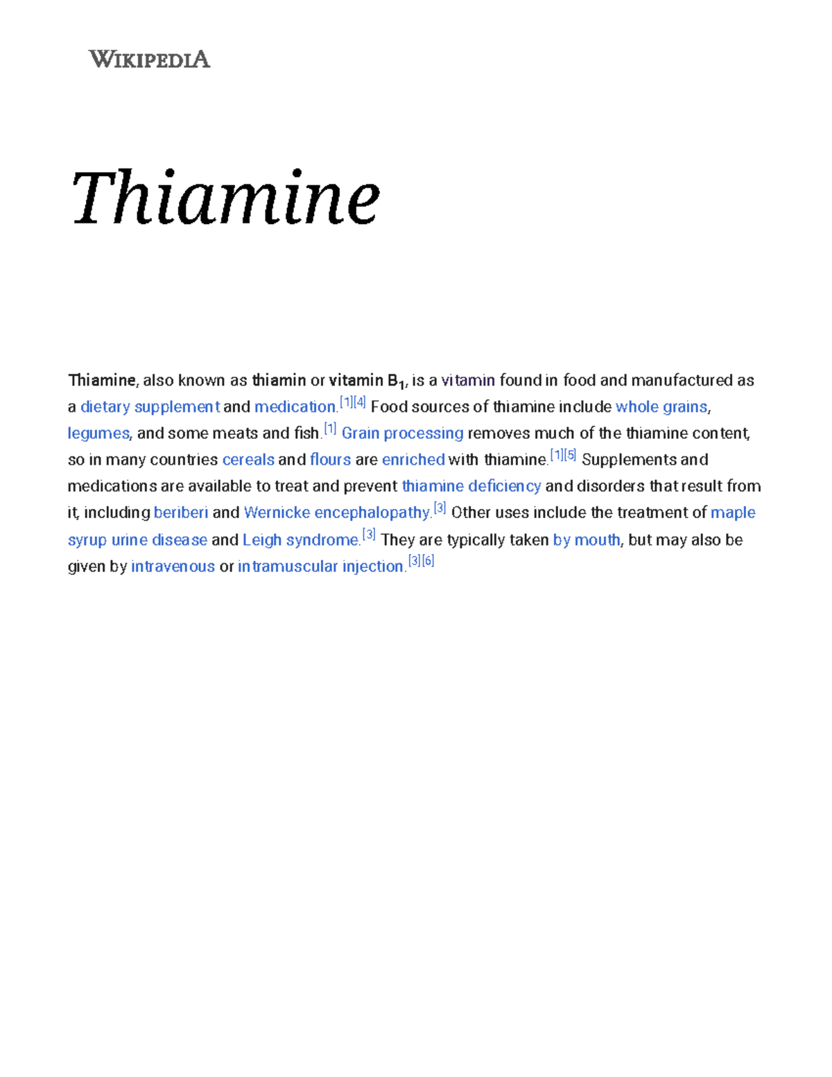 Thiamine - pharmacotheraby - Thiamine Thiamine, also known as thiamin ...