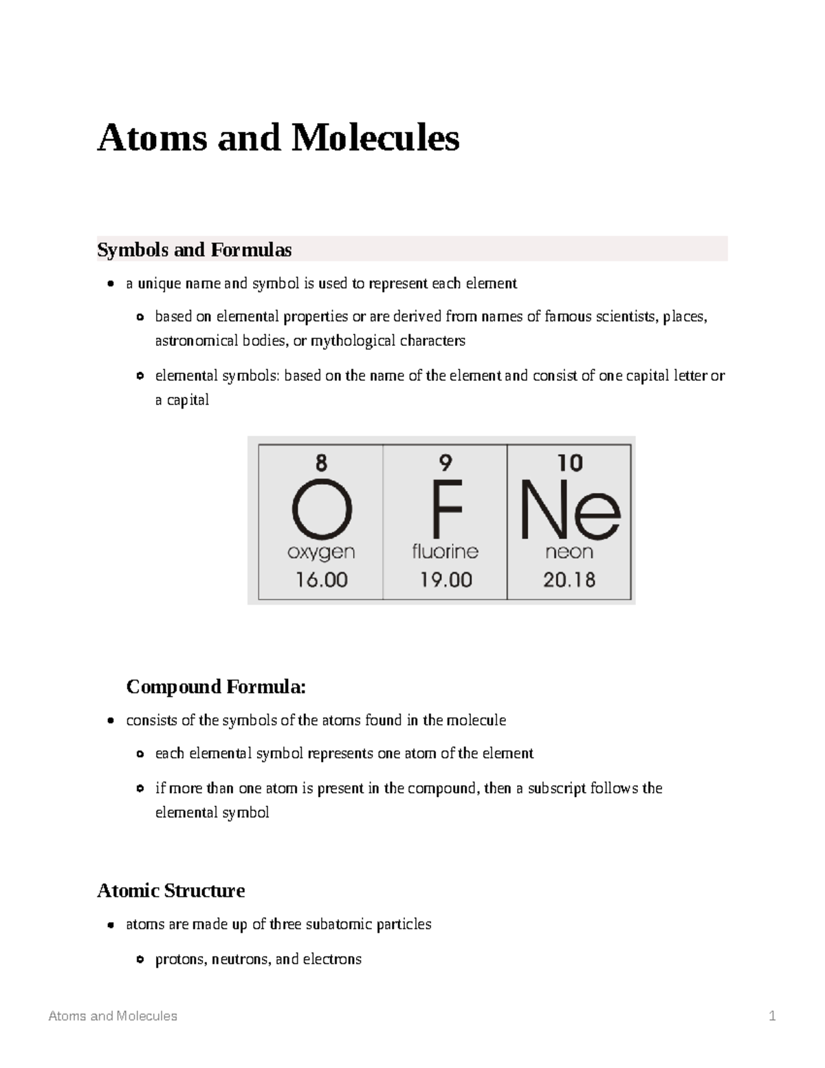 Atoms and Molecules - Atomicity, Protons - Atoms and Molecules Symbols ...
