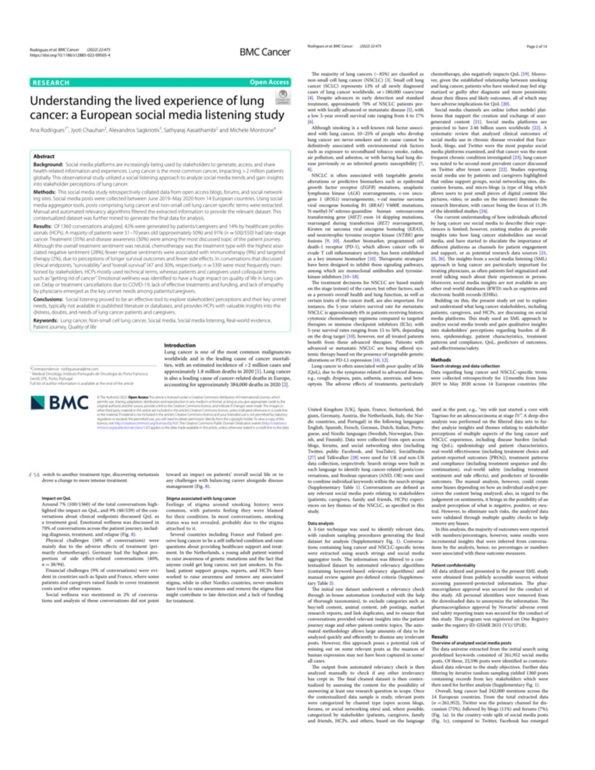 LUNG Cancer Reading - Bachelor of nursing - Studocu