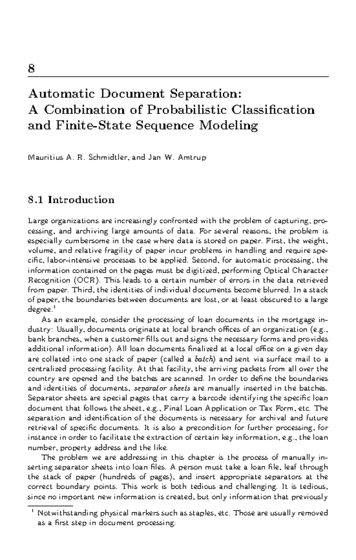 Unit 5 Document Processing and Text Mining - 8 Automatic Document Separation: A Combination of ...