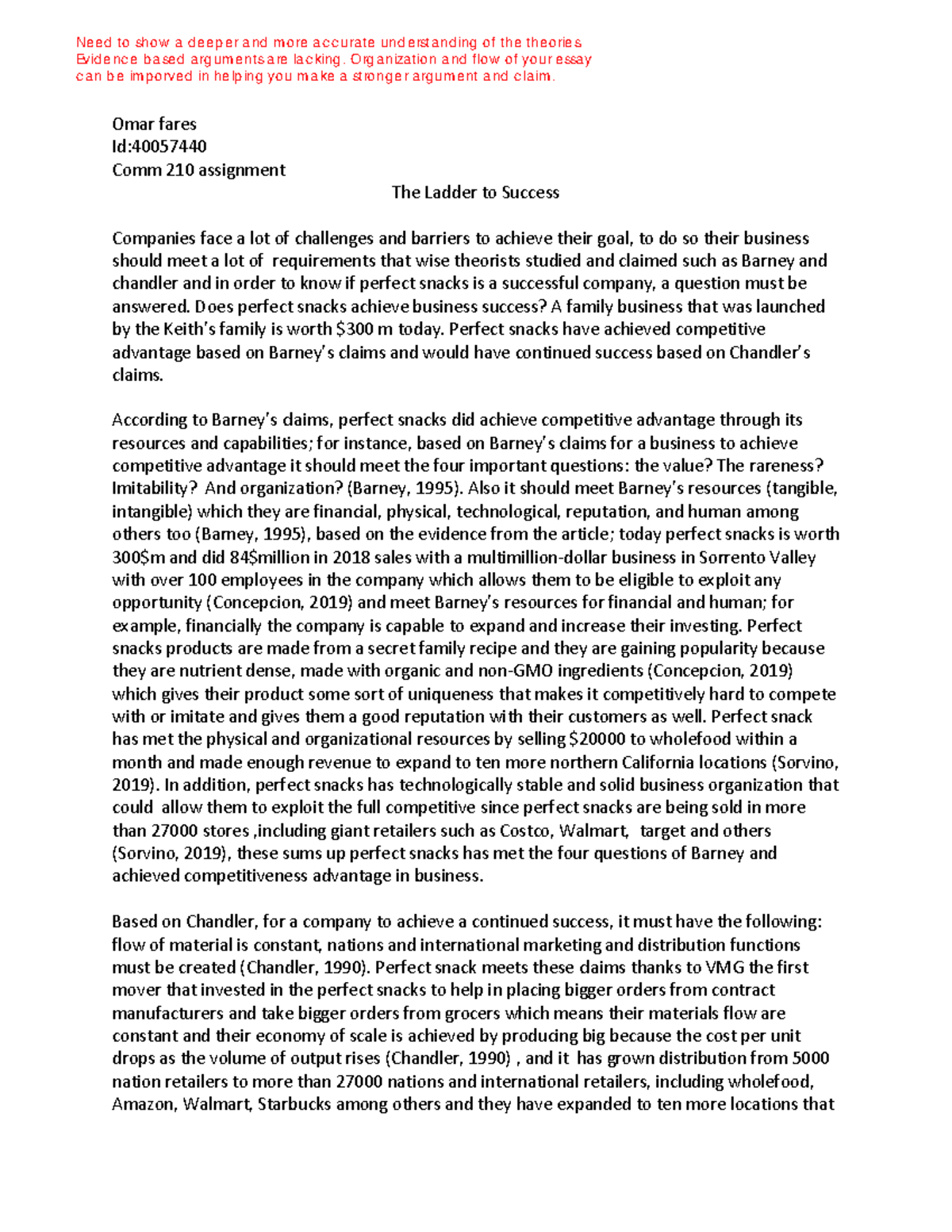 Comm 210 assignment 1 - Omar fares Id: Comm 210 assignment The Ladder ...