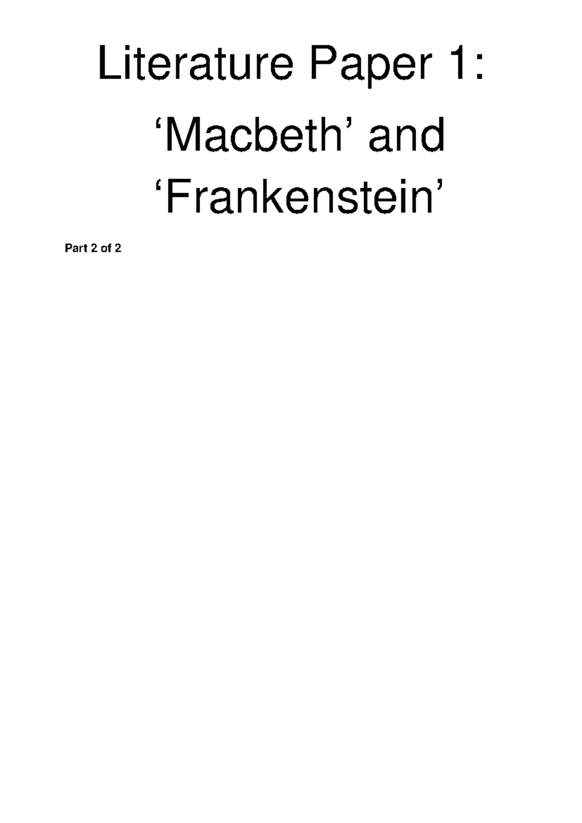 Macbeth- notes and character stuff - Literature Paper 1: ‘Macbeth’ and ...