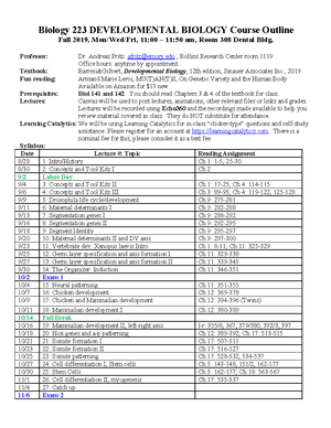 BIOL 223 - Lecture Notes - Lecture 1/18/23 - Specifying Identity ...