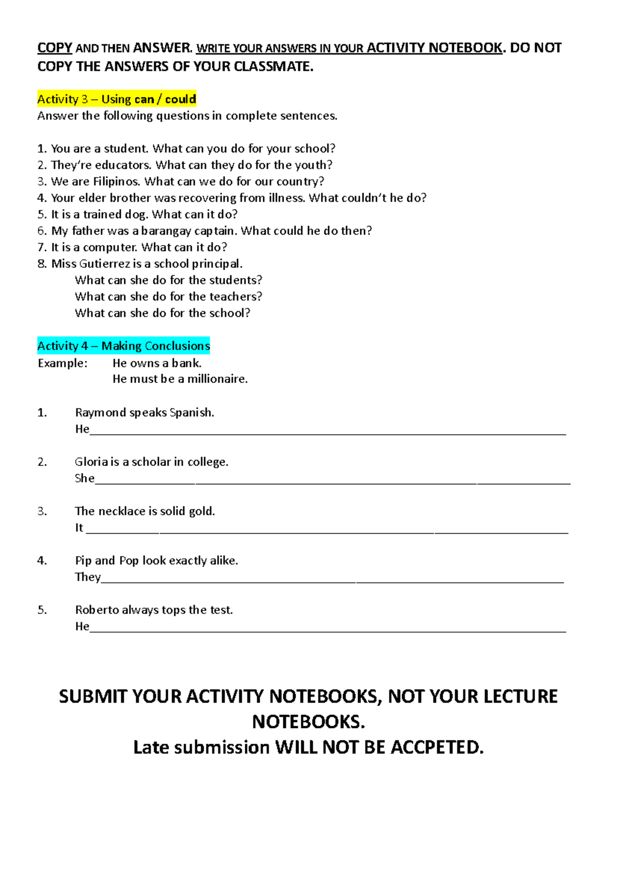 Modals - A practice material designed for junior high school. - COPY ...