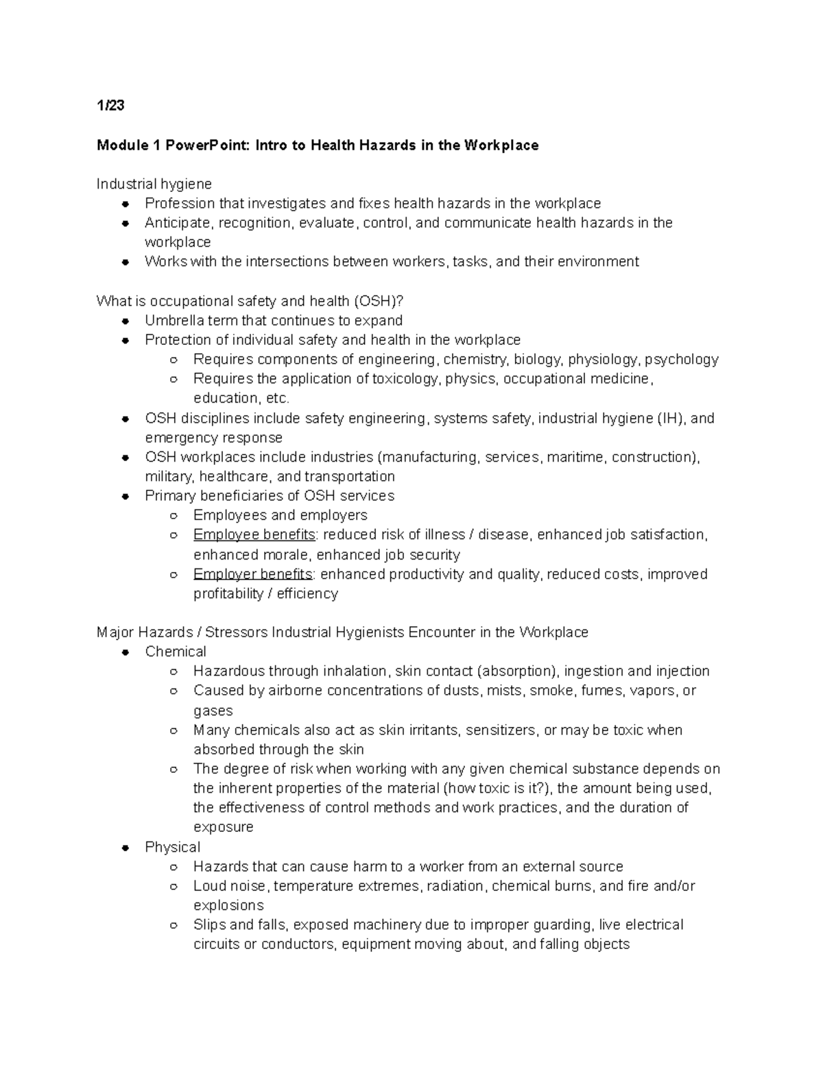 Exam 1 - Anticipation, recognition, evaluation, control, and ...