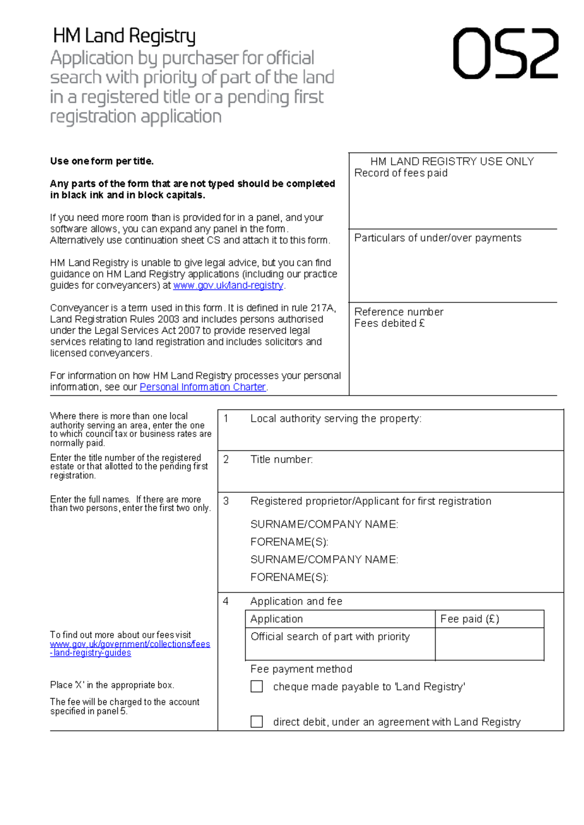 Form OS2 (Request for an Official Search with Priority of Part) - Use ...