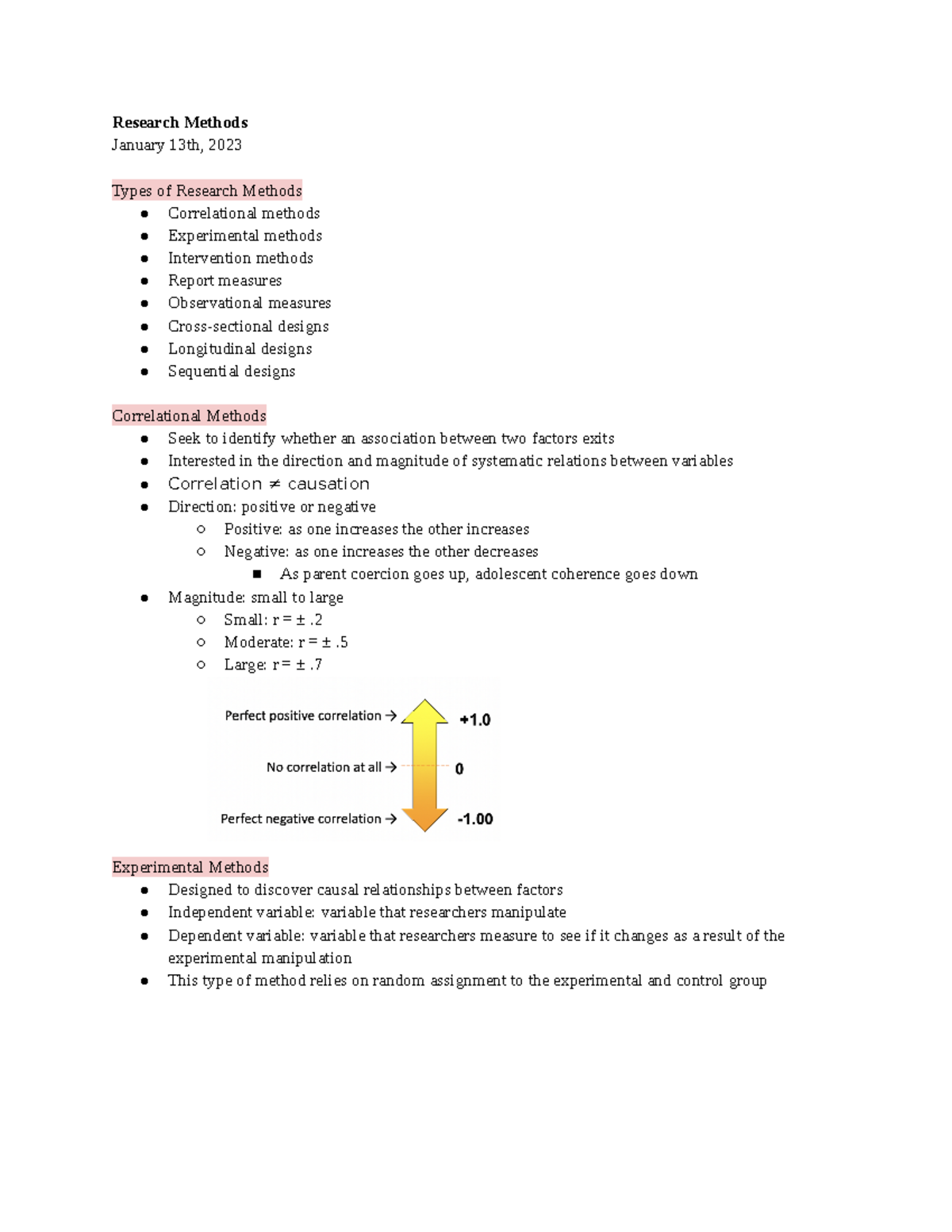 Week 1 Lecture 3 These Notes Cover The Research Methods Section Of Hdfs 201 Professor