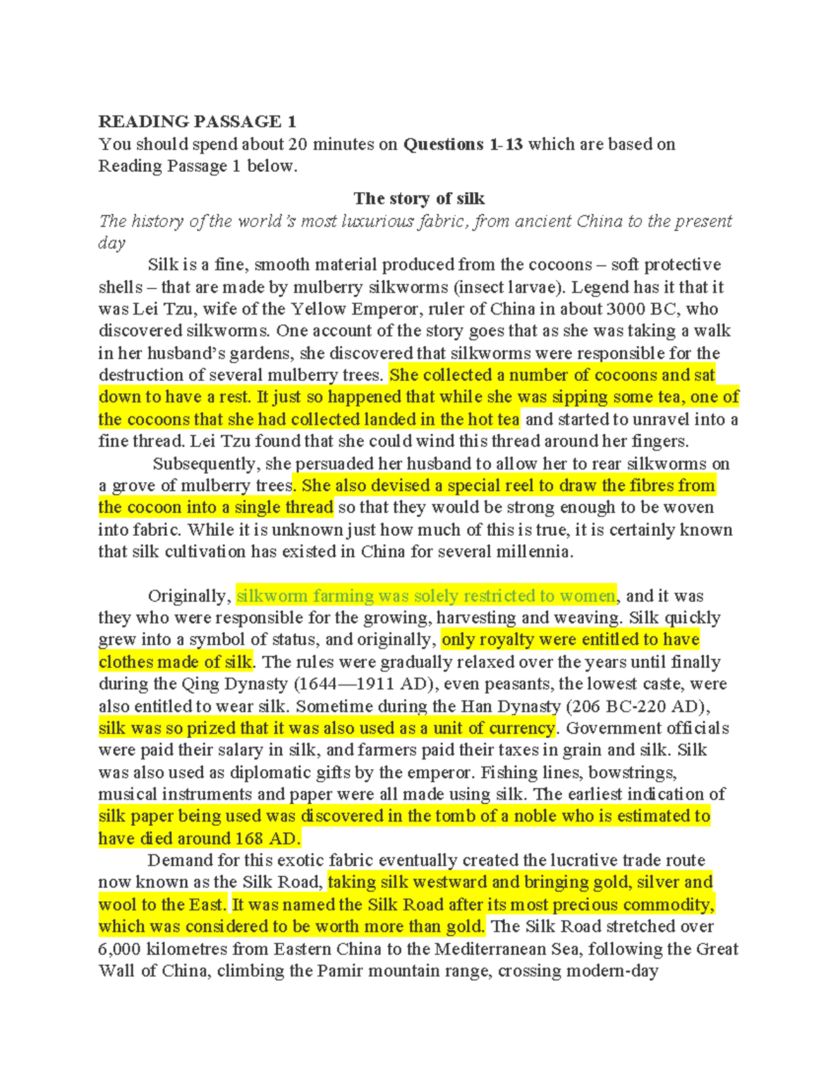 11-3 read - zzz - READING PASSAGE 1 You should spend about 20 minutes ...