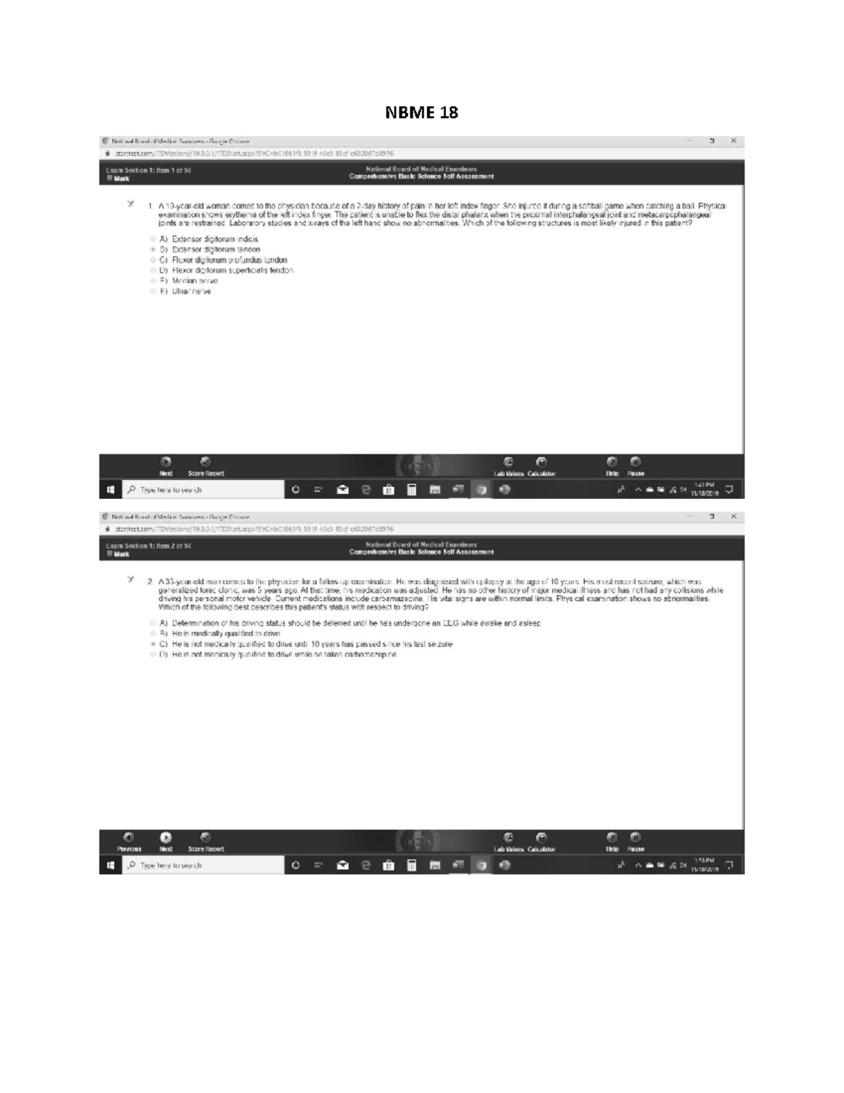 Nbme 18 Usmle Step 1 Resources - Medical Doctor - NBME - Studocu