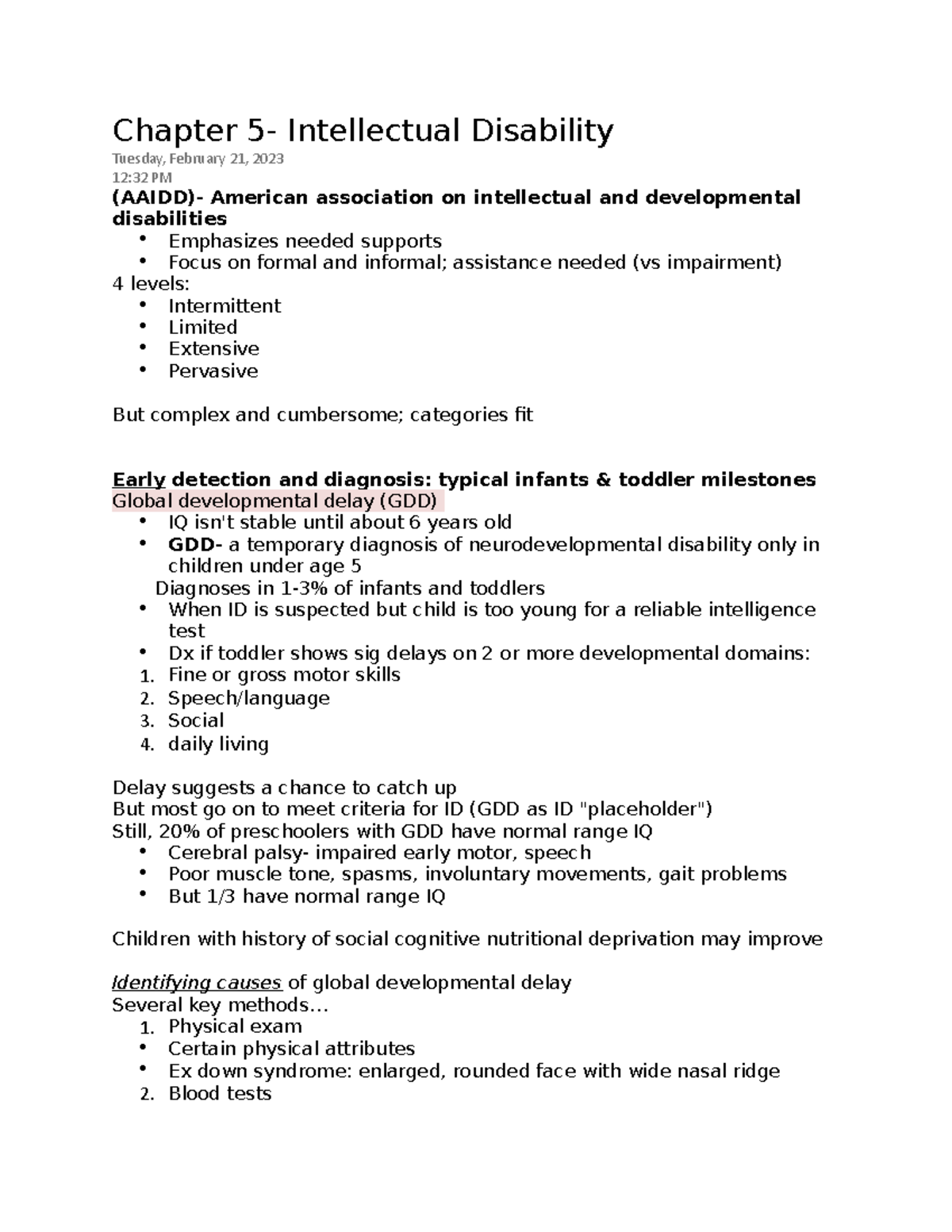 Chapter 5 - White - Chapter 5- Intellectual Disability Tuesday ...