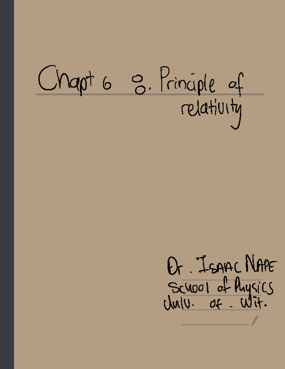 Chapter 6: principle of relativity - Chapt 68. Principle of relativity ...