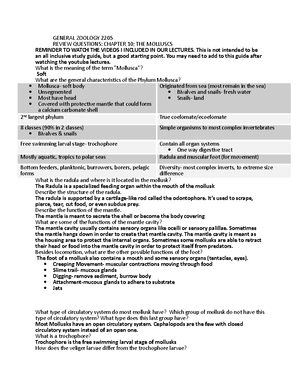 Zoology Final exam study guide - Karina Gonzalez Study Guide BIOL 2205 ...