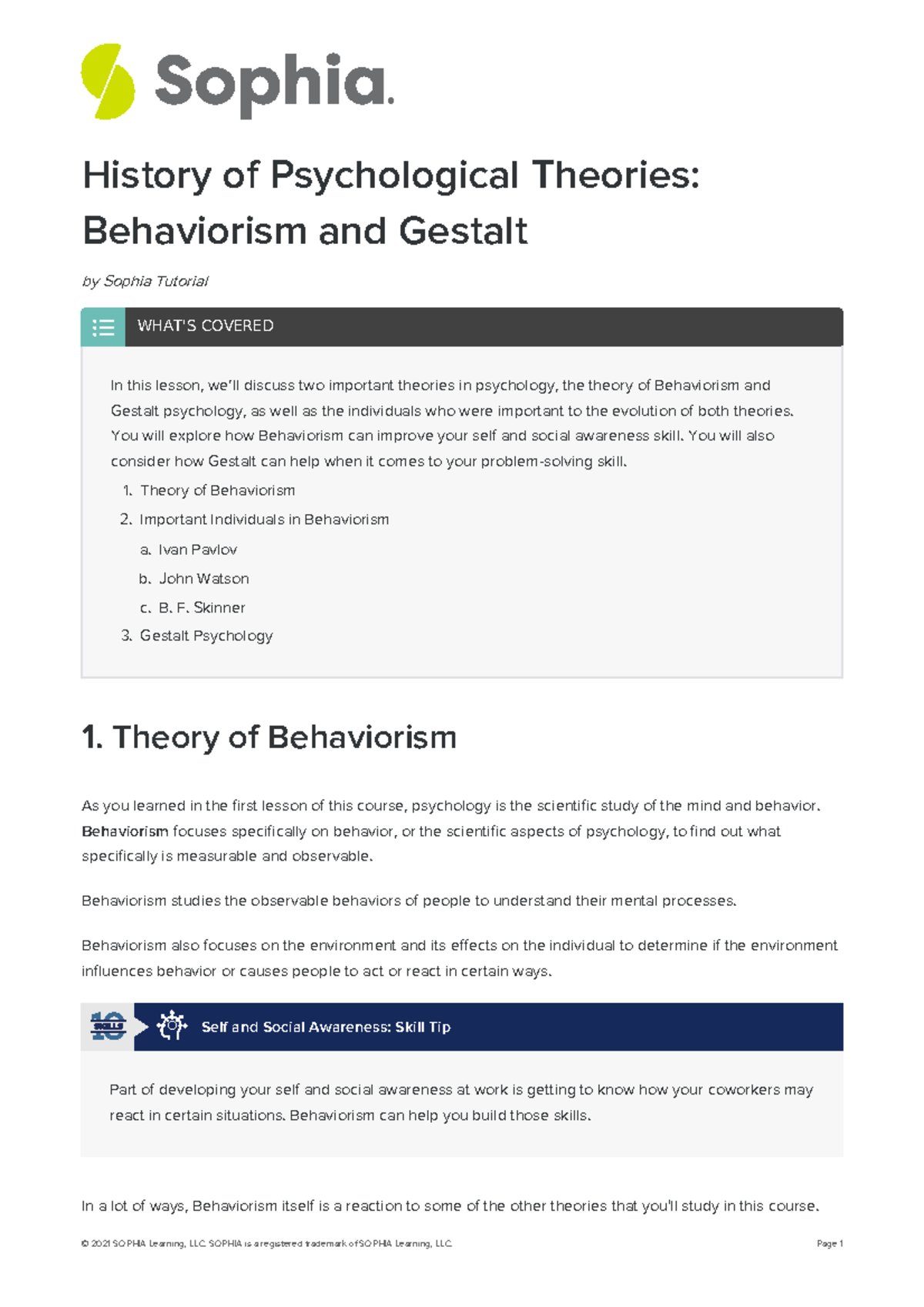 History of psychological theories behaviorism and gestalt - History of ...