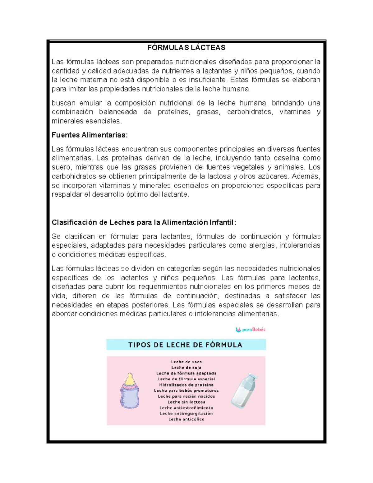 TEMA 12 Fórmulas Lácteas - FÓRMULAS LÁCTEAS Las fórmulas lácteas son ...