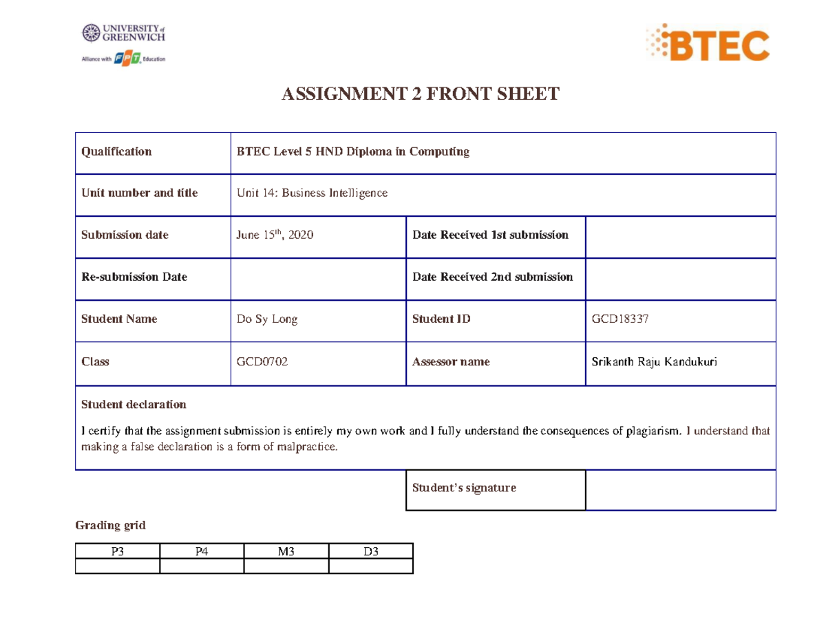 485895905 1641 ASM2 Do Sy Long GCD18337 2 - ASSIGNMENT 2 FRONT SHEET ...